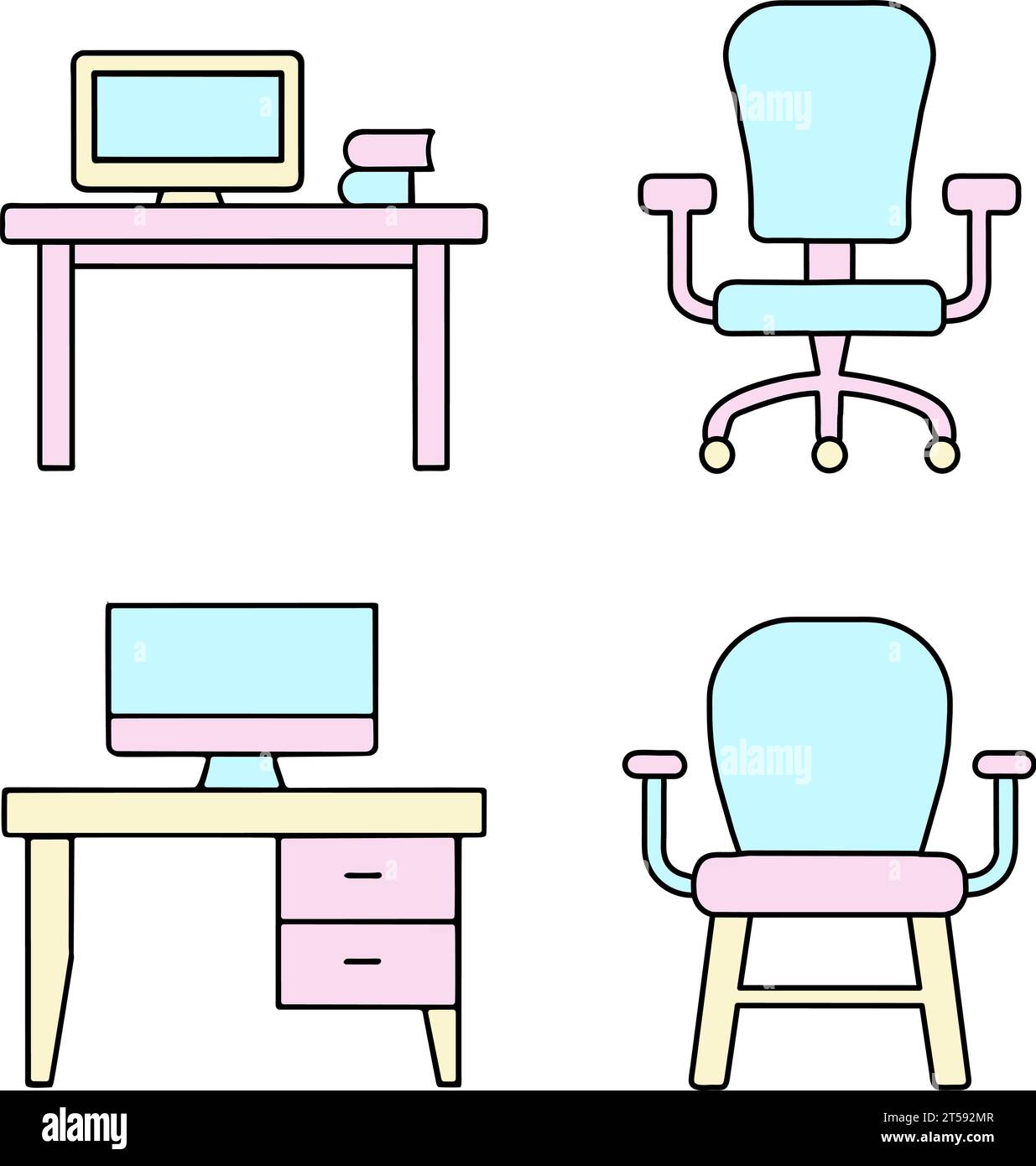 Desk tidy vector graphic hi-res stock photography and images - Alamy