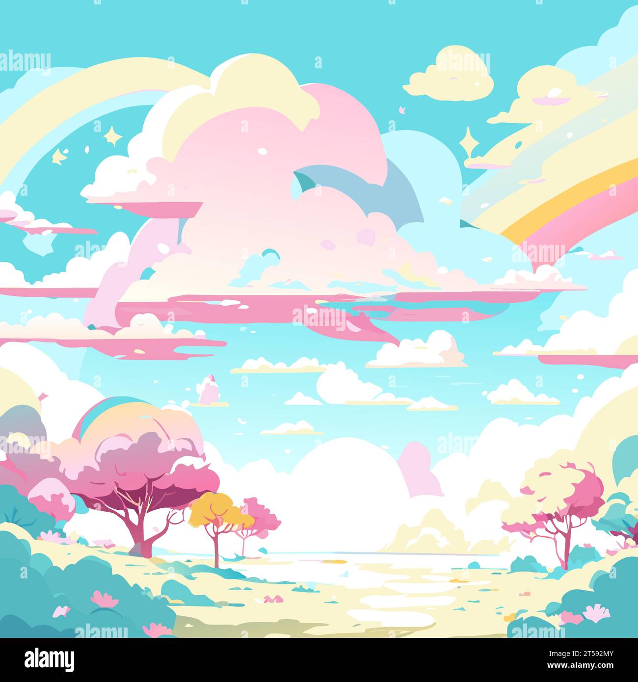 graphic illustrated Clouds sky wonderland fairy tale fable fantasy ...