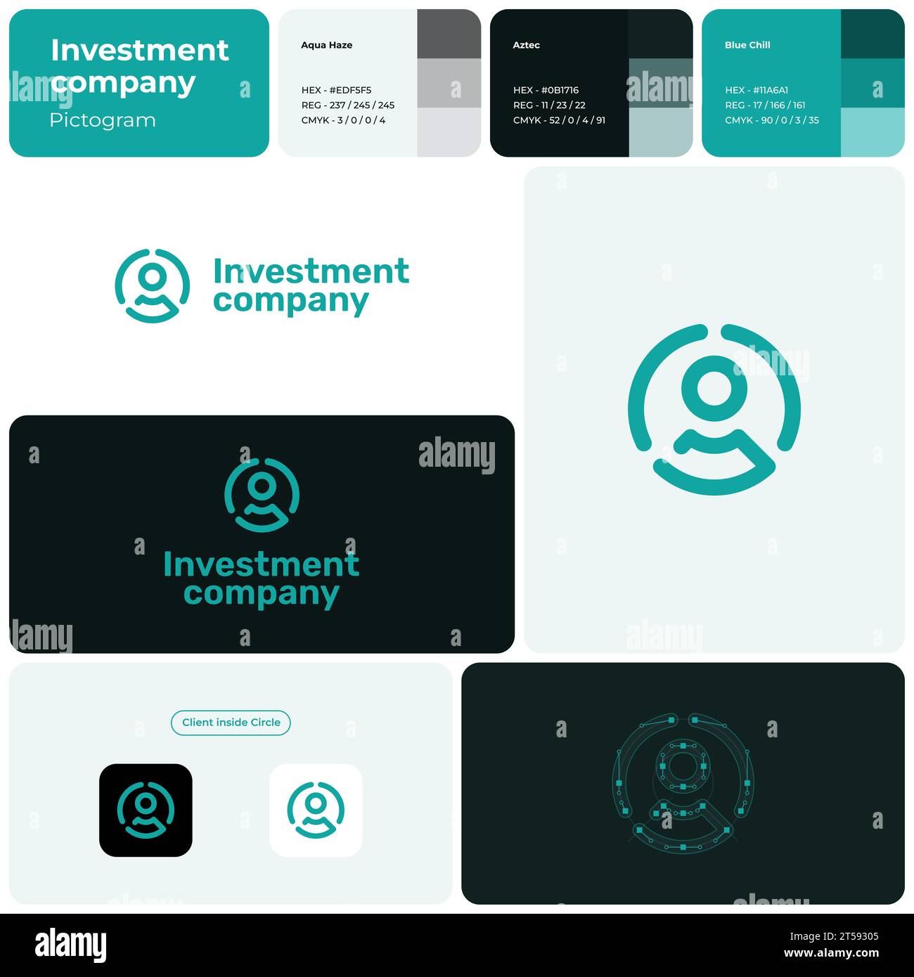 Teal line logo design Stock Vector Images - Alamy