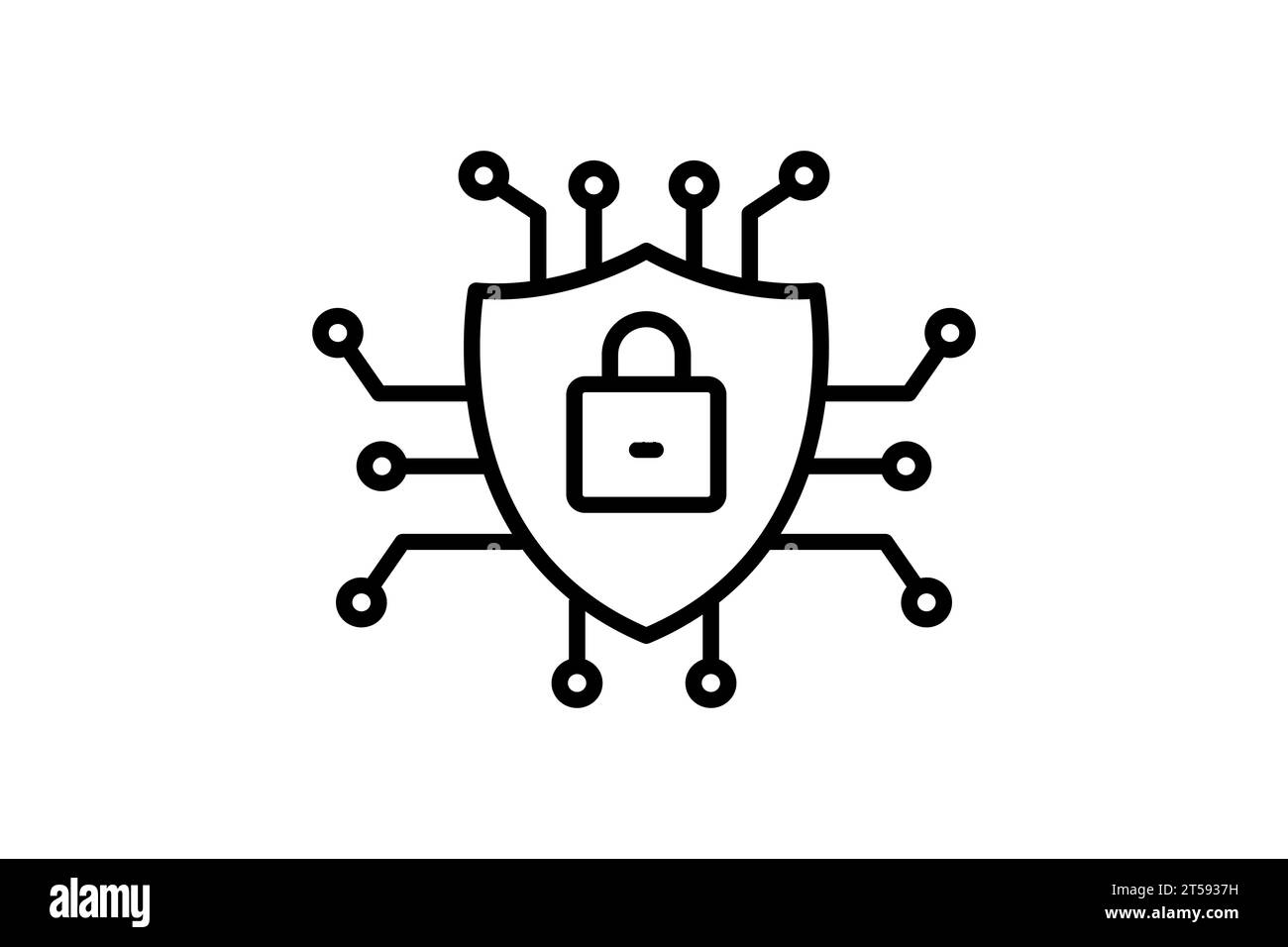 Cyber Security Icon Shield With Padlock And Network Icon Related To Device Protect Computer 0827