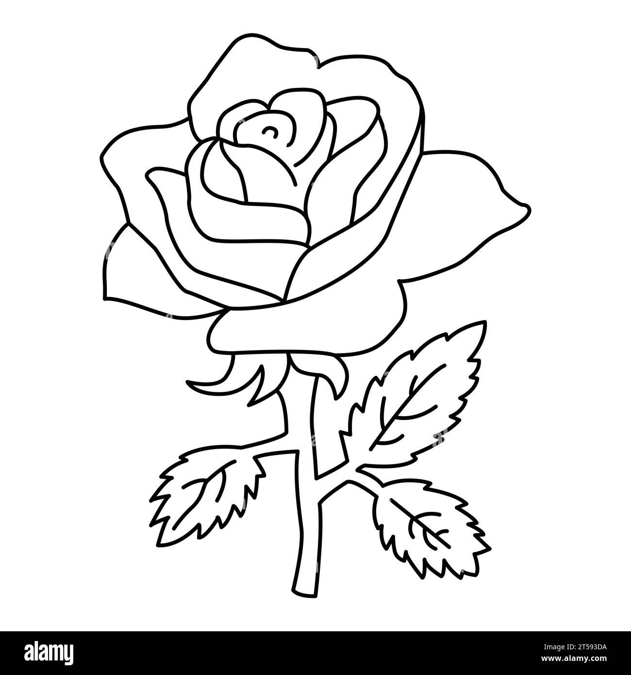 Rose cartoon Black and White Stock Photos & Images - Alamy