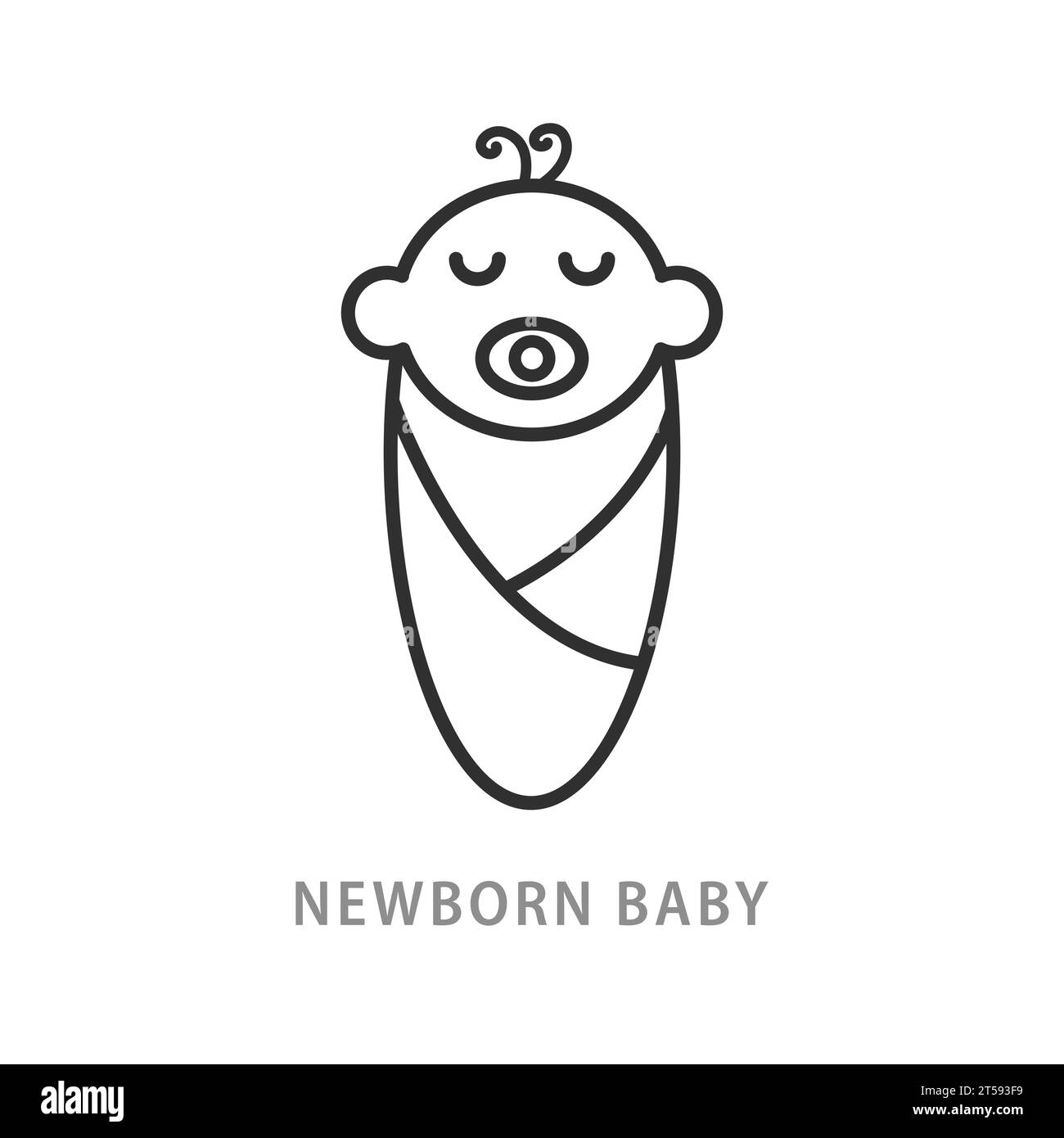 Newborn Baby Line Icon Kids Care Logo Linear Shape Stock Vector Image ...