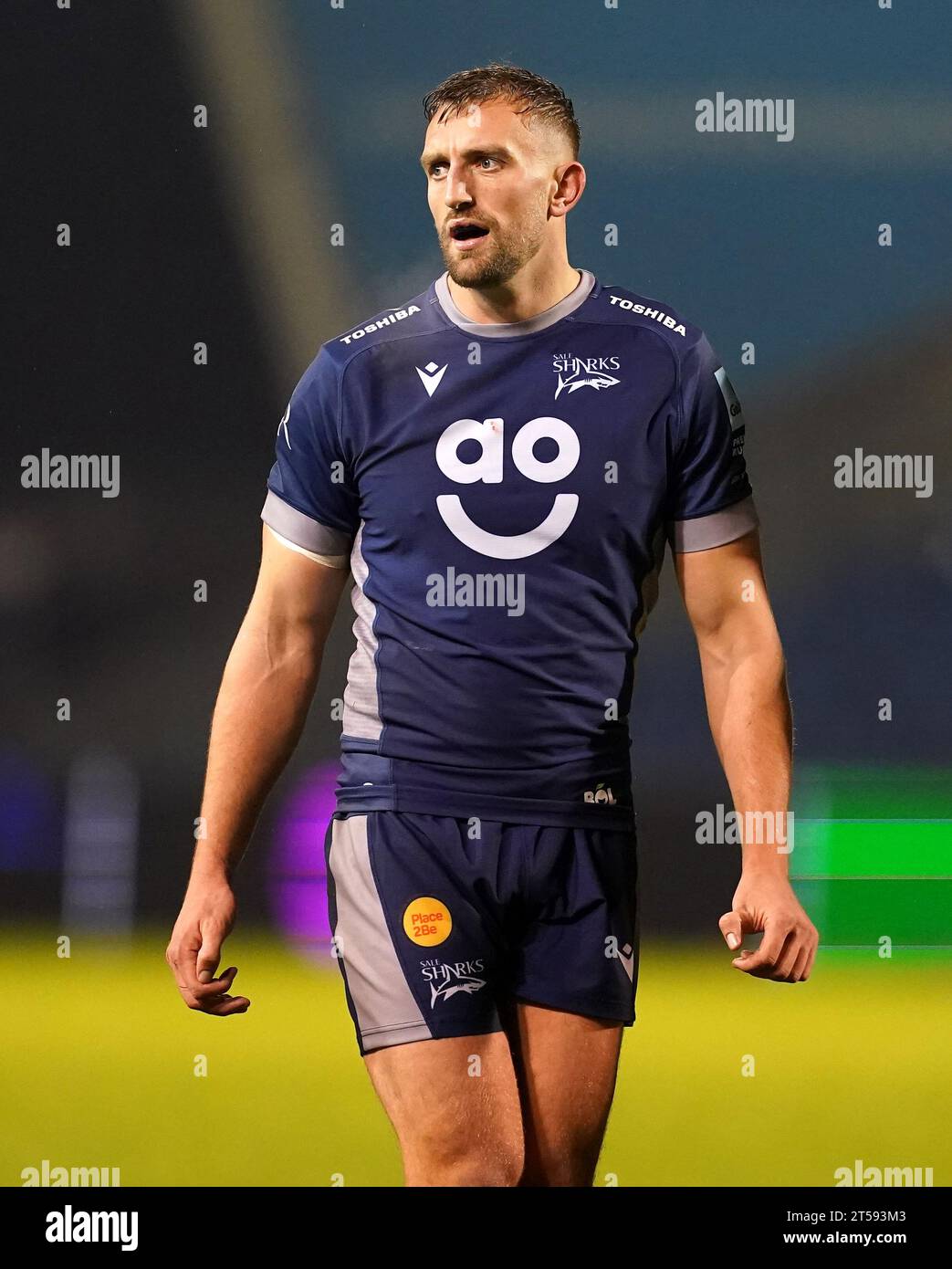 Sale Sharks' Sam Bedlow during the Gallagher Premiership match at the AJ Bell Stadium, Eccles ...