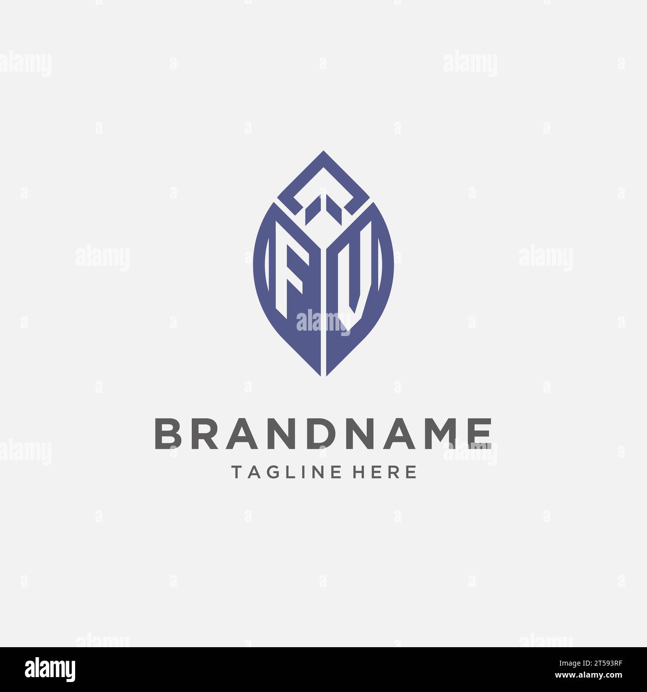 FV logo with leaf shape, clean and modern monogram initial logo design ...