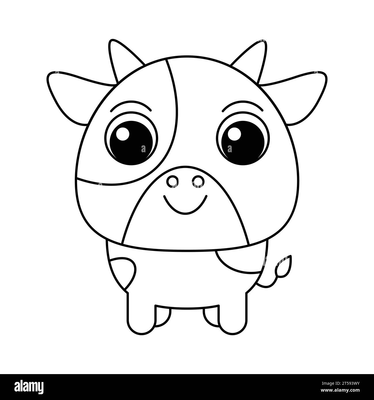 Cow coloring page for kids Black and White Stock Photos & Images - Alamy