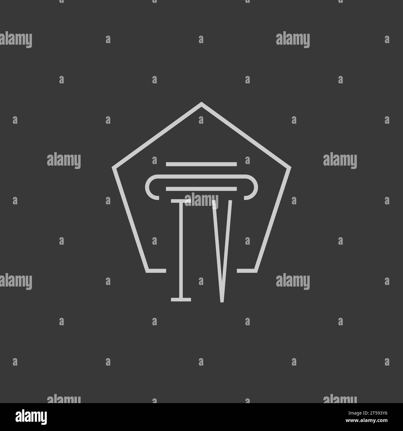 initial monogram IV with monoline pillar logo design ideas Stock Vector ...