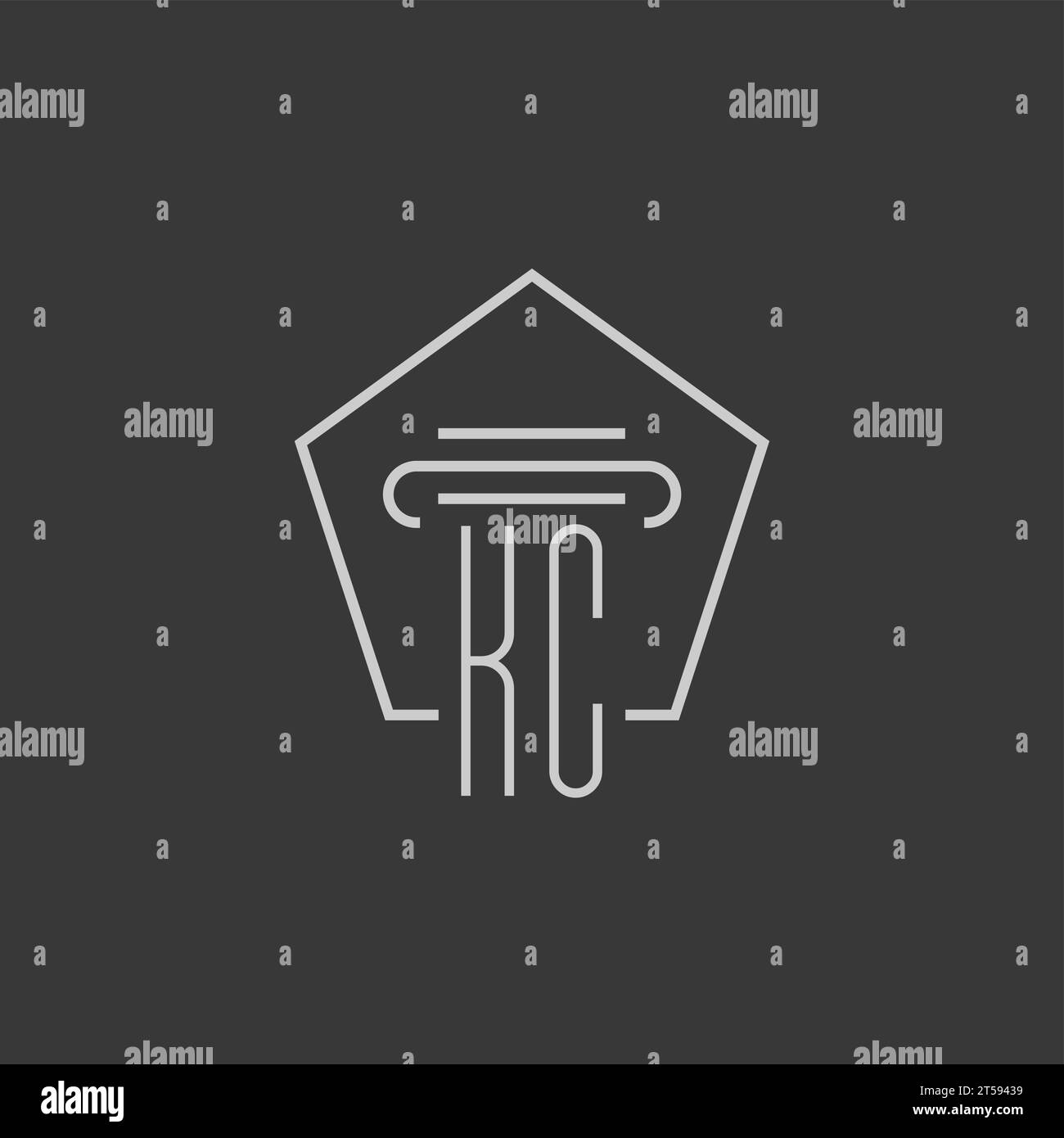 initial monogram KC with monoline pillar logo design ideas Stock Vector ...