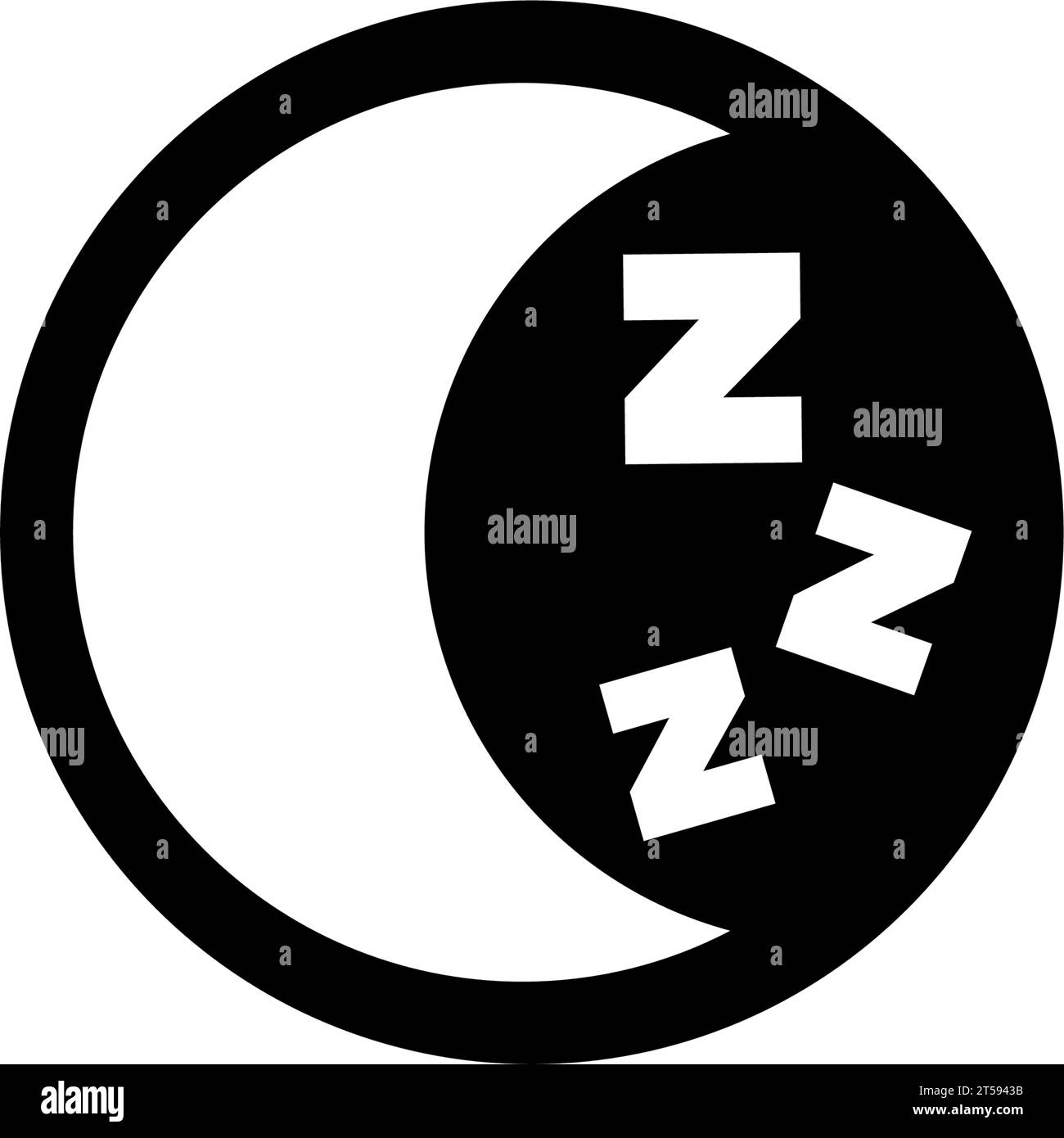 Night Moon, Sleeping, Sleep zzz, Slumber. Flat Vector Icon illustration ...