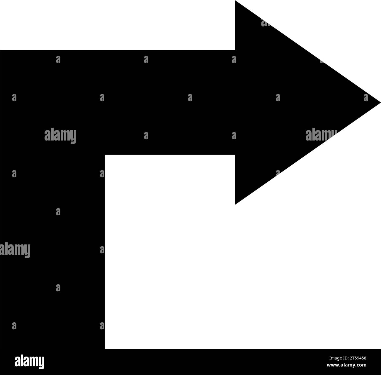 Right Arrow with Turn, Direction Road. Flat Vector Icon illustration ...