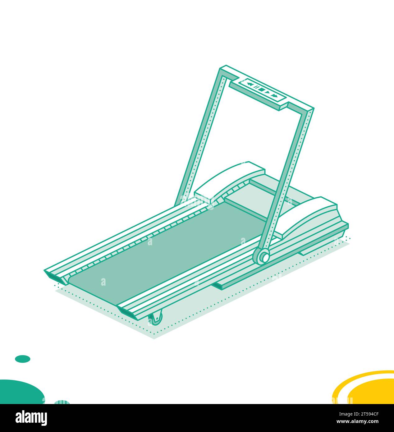 Isometric treadmill. Running simulator. Vector illustration. Outline ...