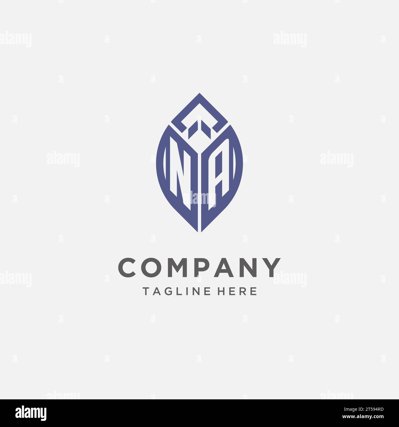NA logo with leaf shape, clean and modern monogram initial logo design ...