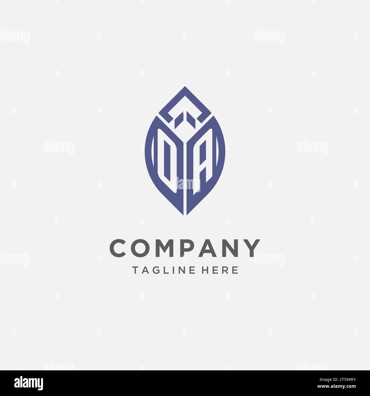 OA logo with leaf shape, clean and modern monogram initial logo design ...
