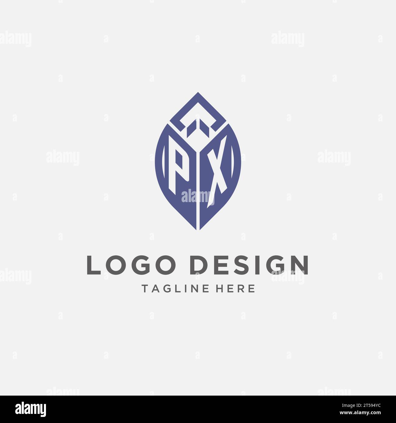 PX logo with leaf shape, clean and modern monogram initial logo design ...