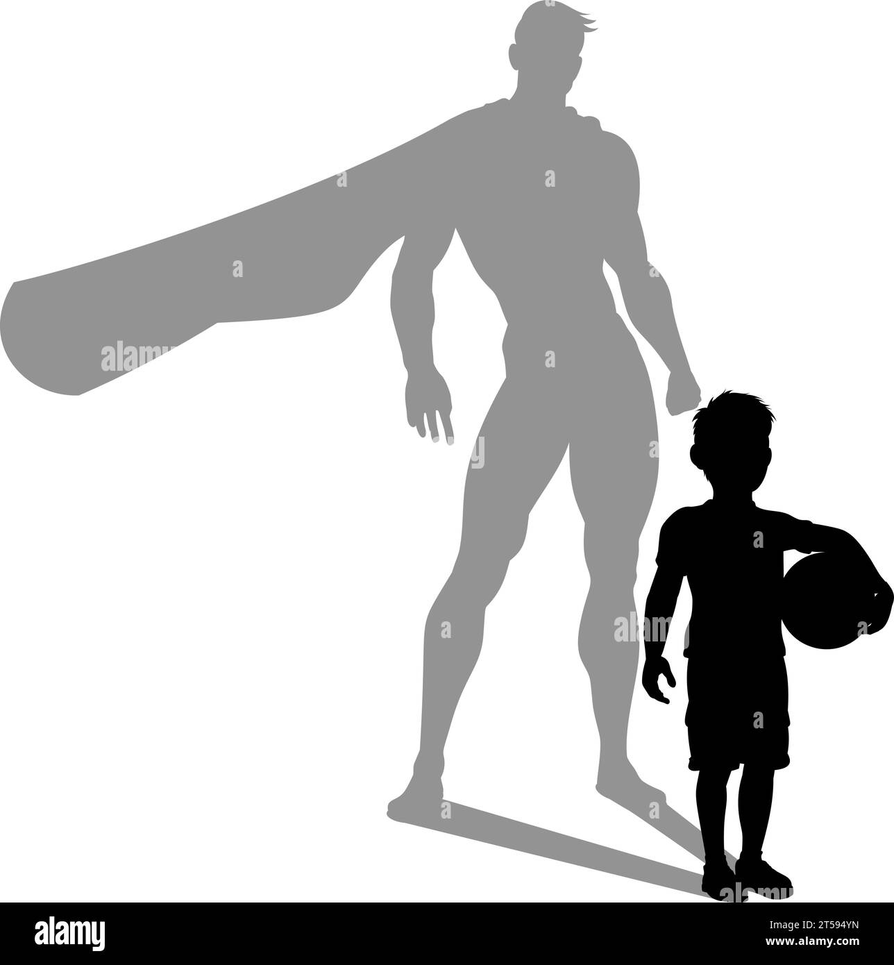 Superhero Child Kid With Super Hero Shadow Stock Vector Image & Art - Alamy