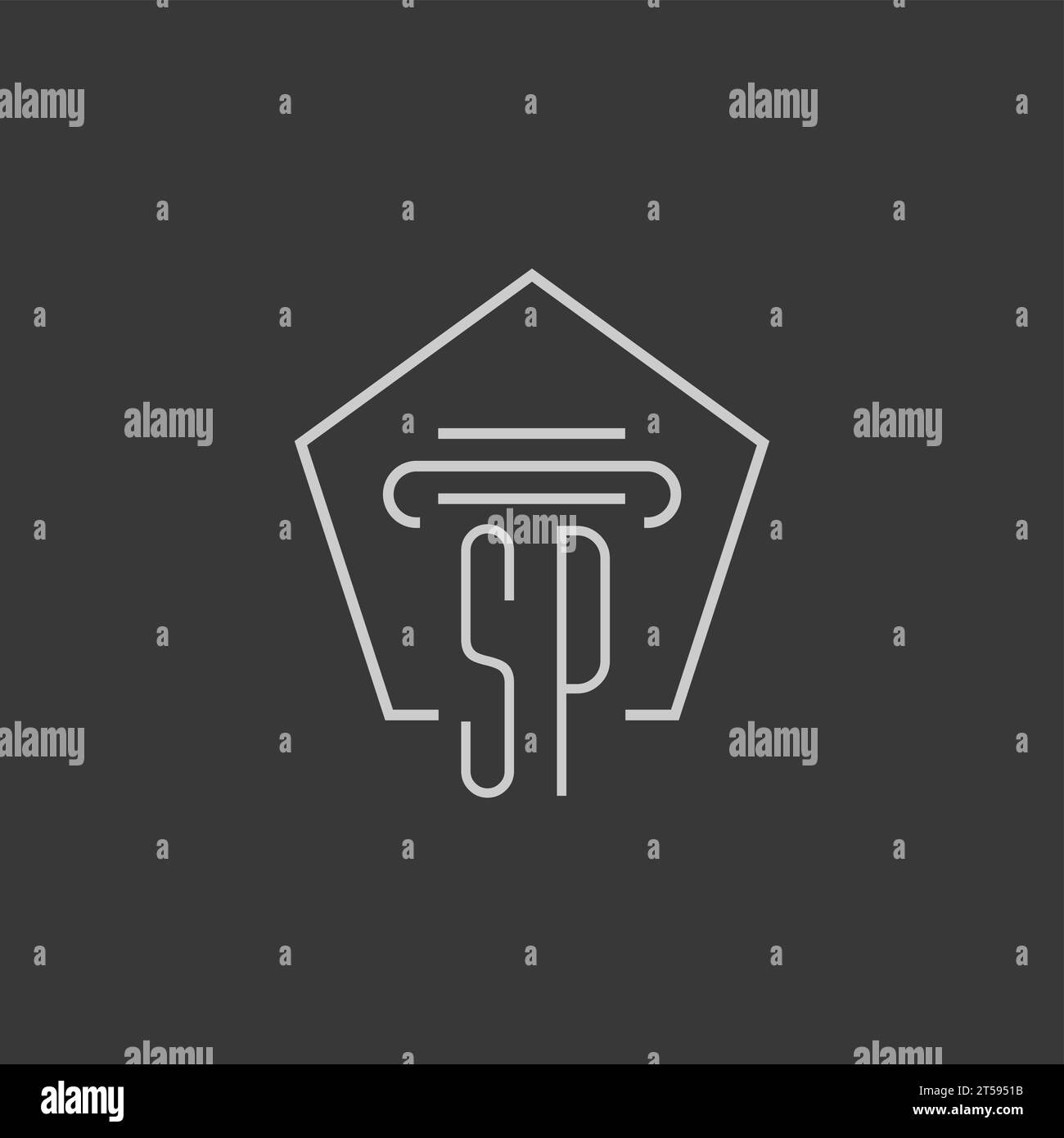 initial monogram SP with monoline pillar logo design ideas Stock Vector ...