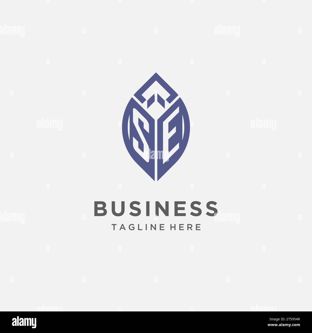 SE logo with leaf shape, clean and modern monogram initial logo design ...