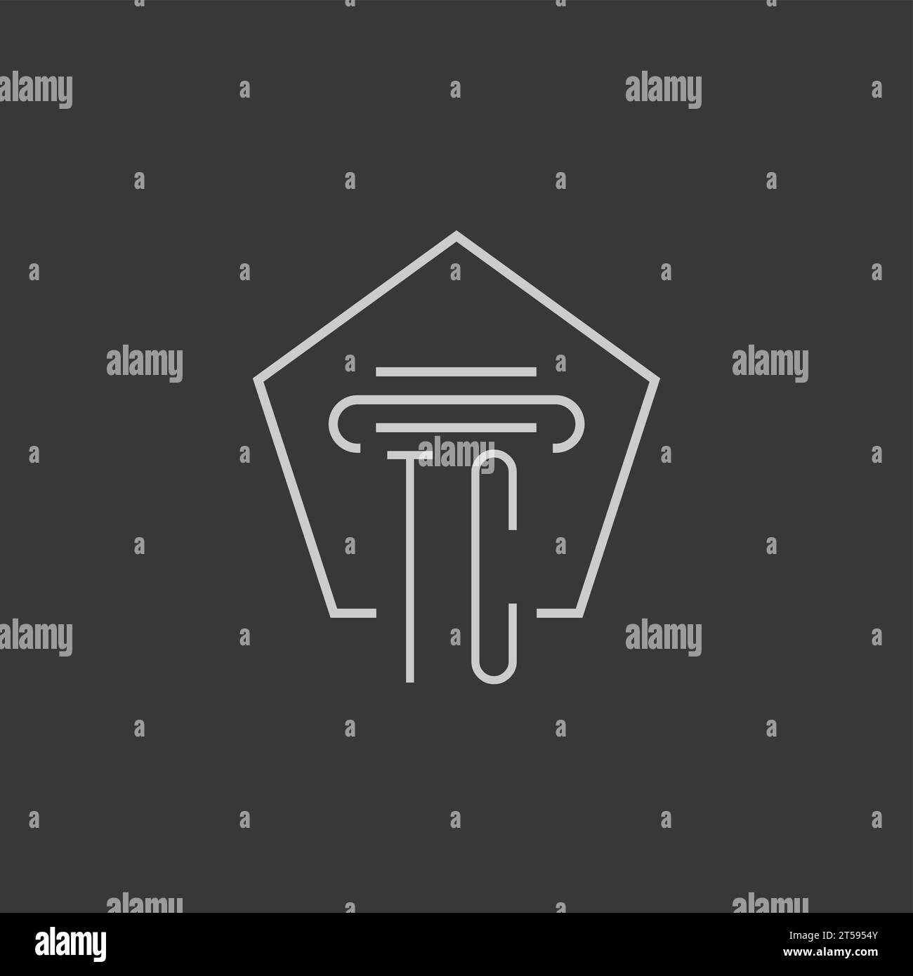 initial monogram TC with monoline pillar logo design ideas Stock Vector ...