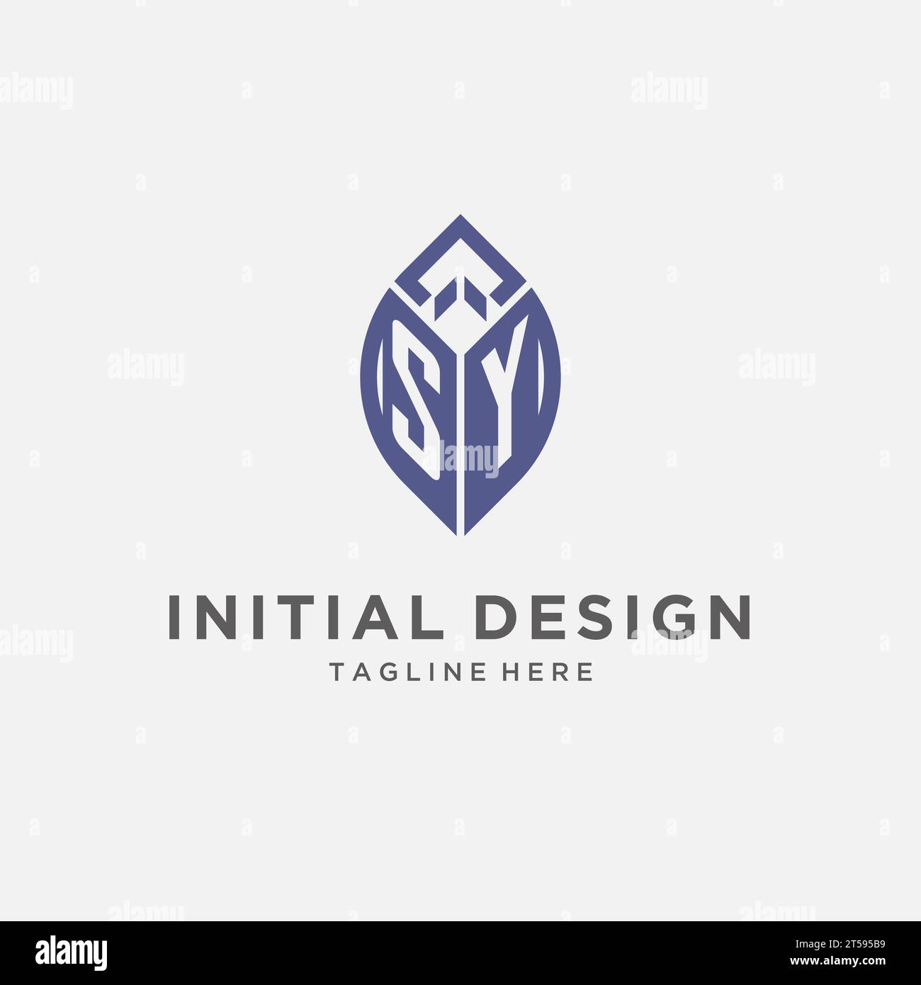 SY logo with leaf shape, clean and modern monogram initial logo design vector graphic Stock ...