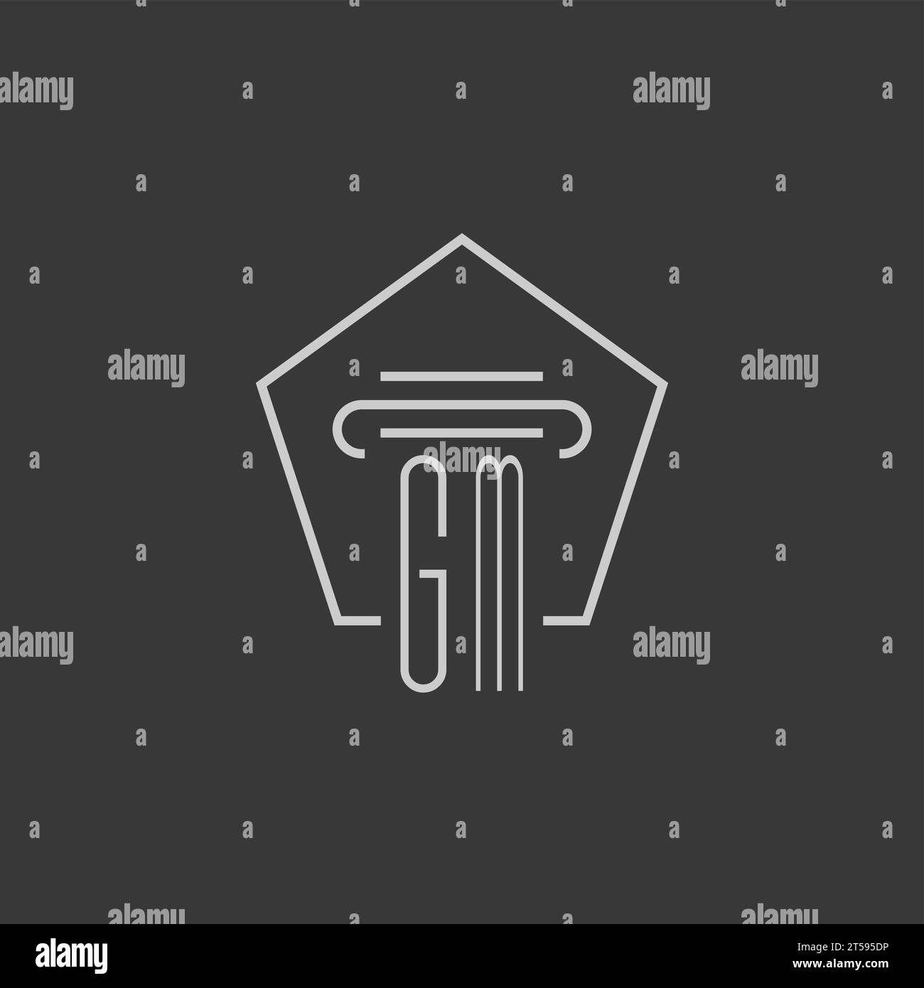 initial monogram GM with monoline pillar logo design ideas Stock Vector ...