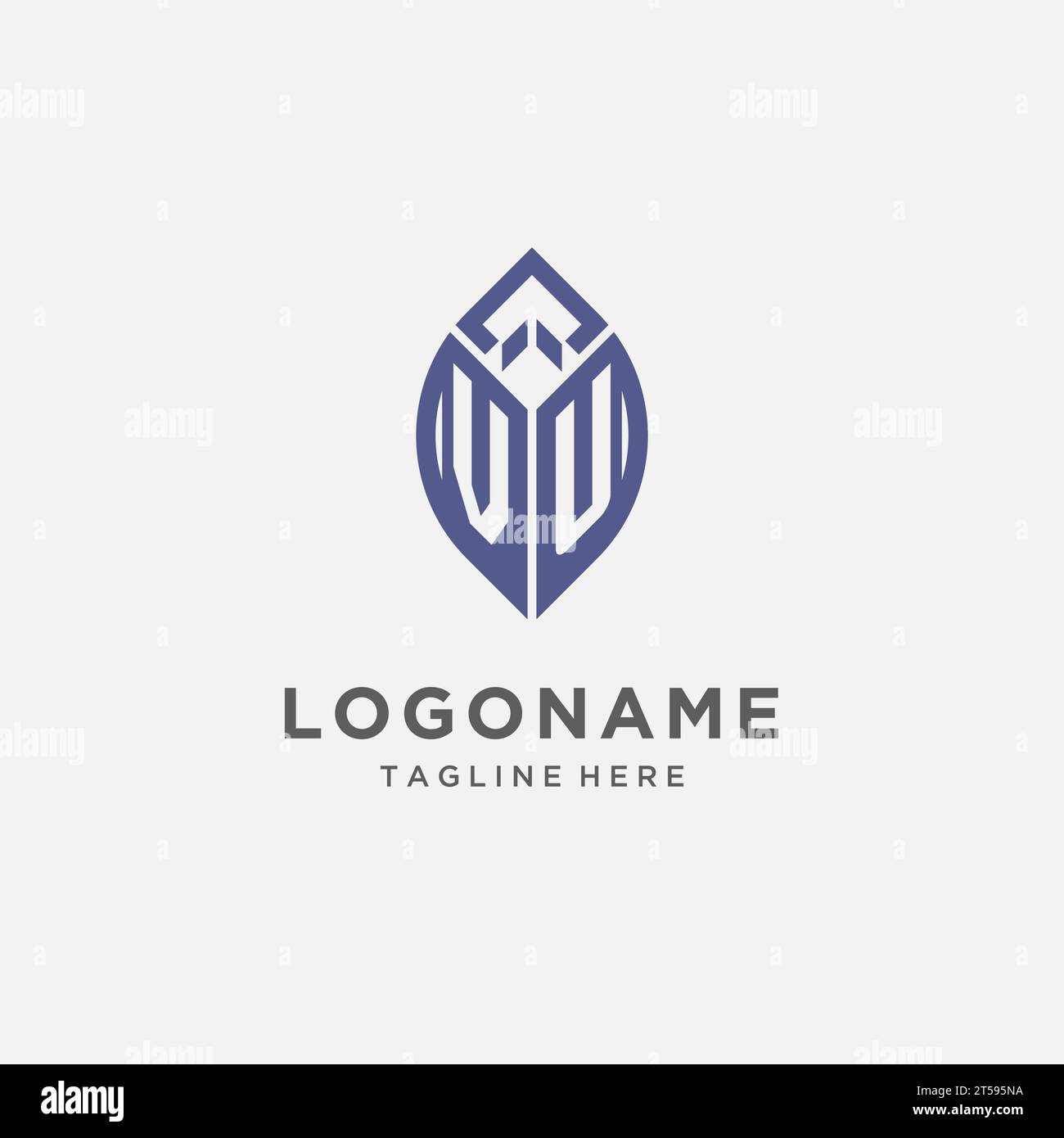 VU logo with leaf shape, clean and modern monogram initial logo design ...