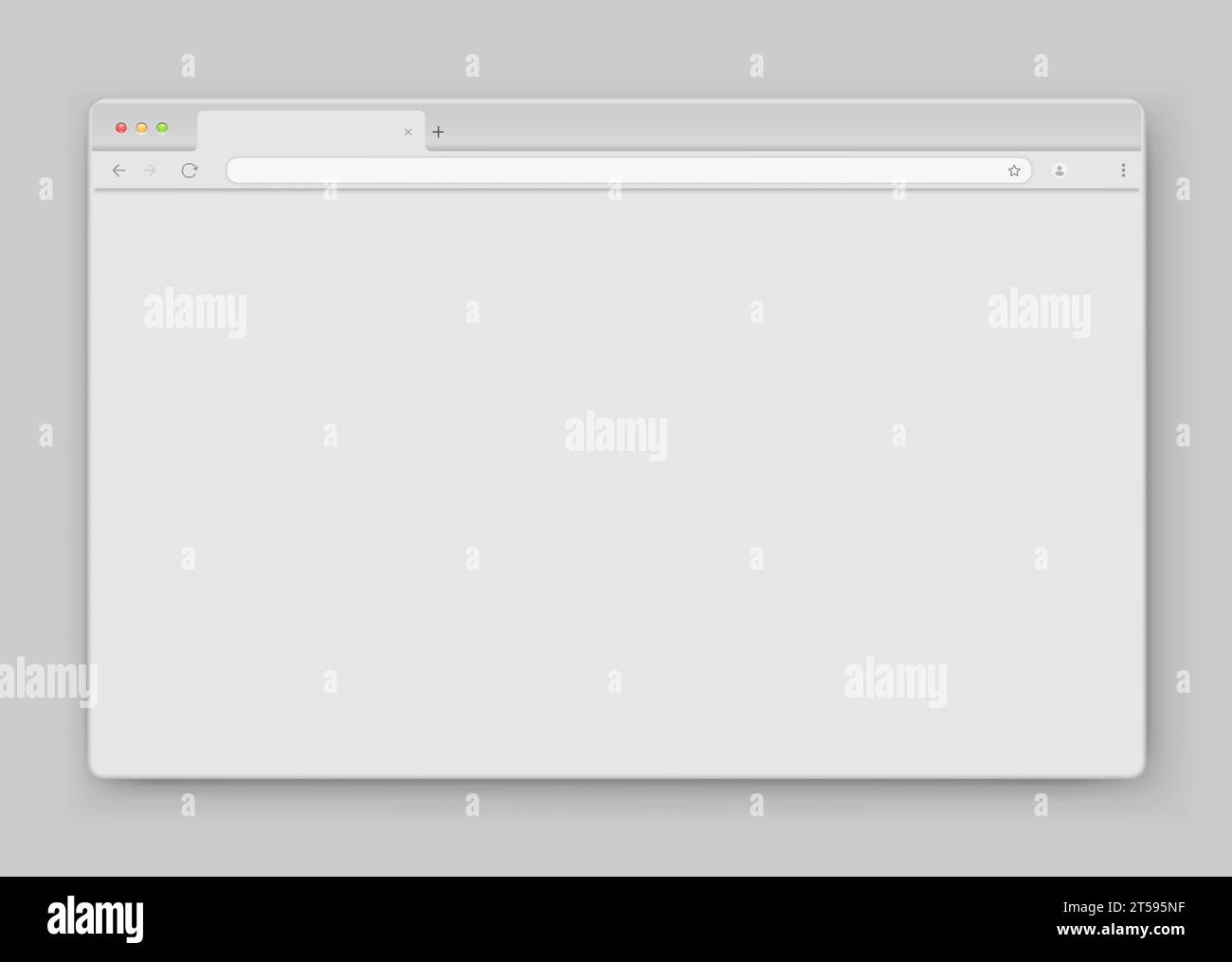 Browser window. Realistic gray empty browser window with toolbar ...