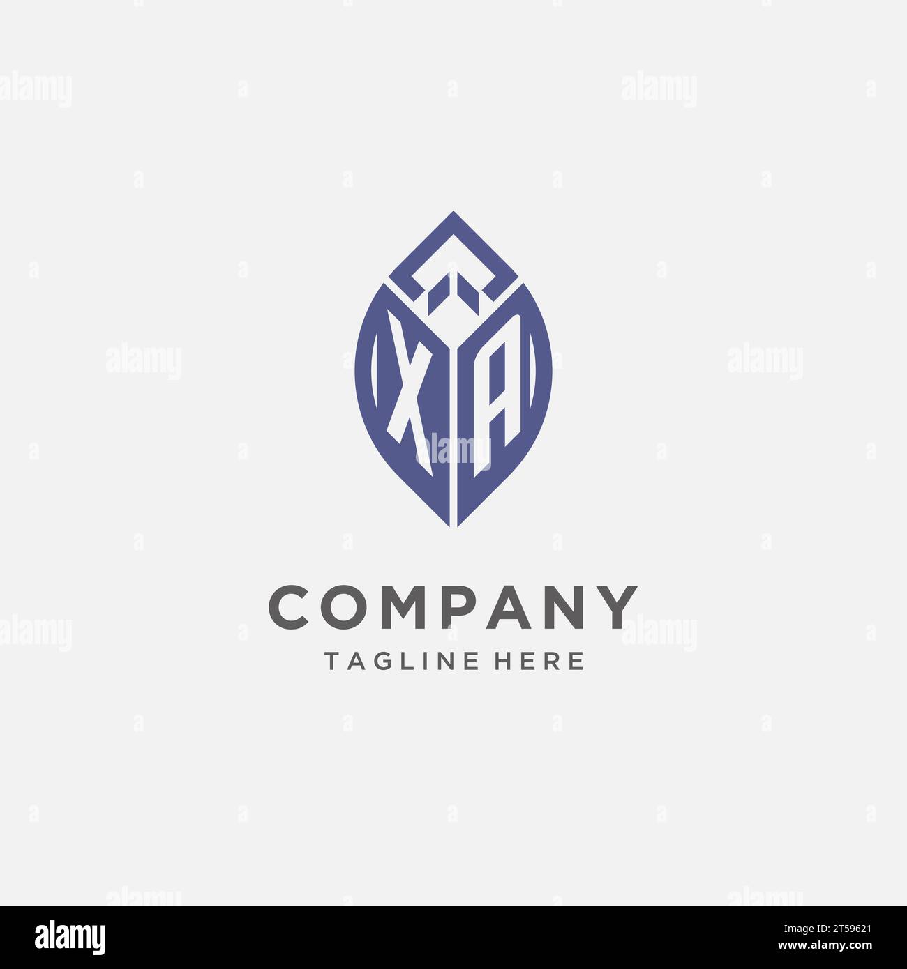 XA logo with leaf shape, clean and modern monogram initial logo design vector graphic Stock ...