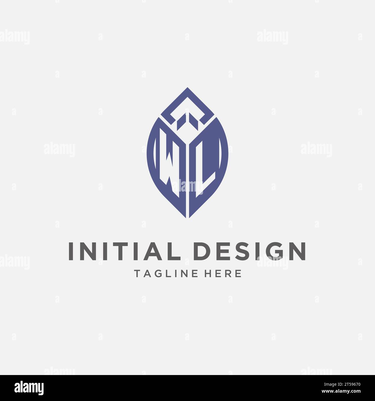 WL logo with leaf shape, clean and modern monogram initial logo design vector graphic Stock ...