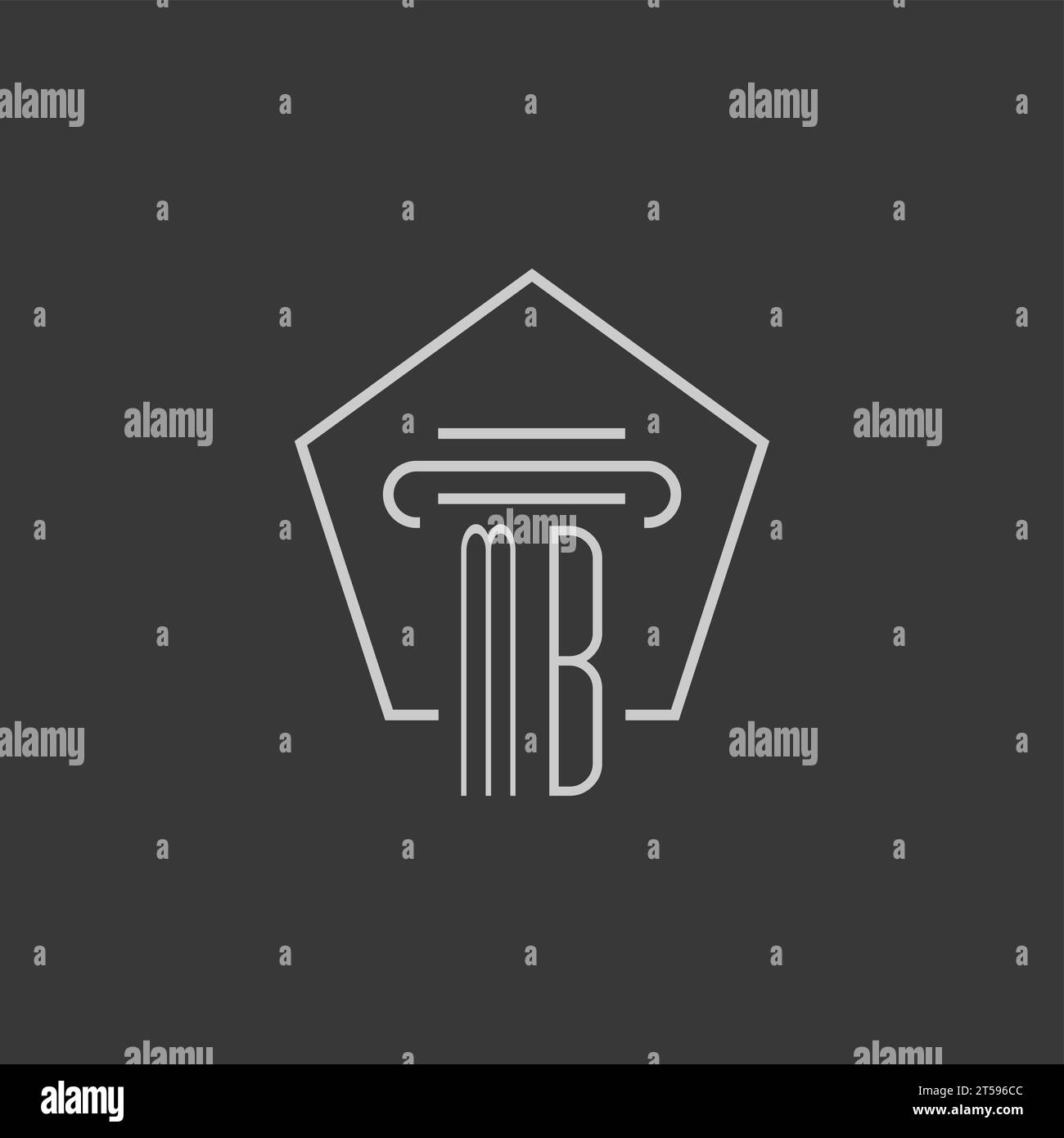 initial monogram MB with monoline pillar logo design ideas Stock Vector ...