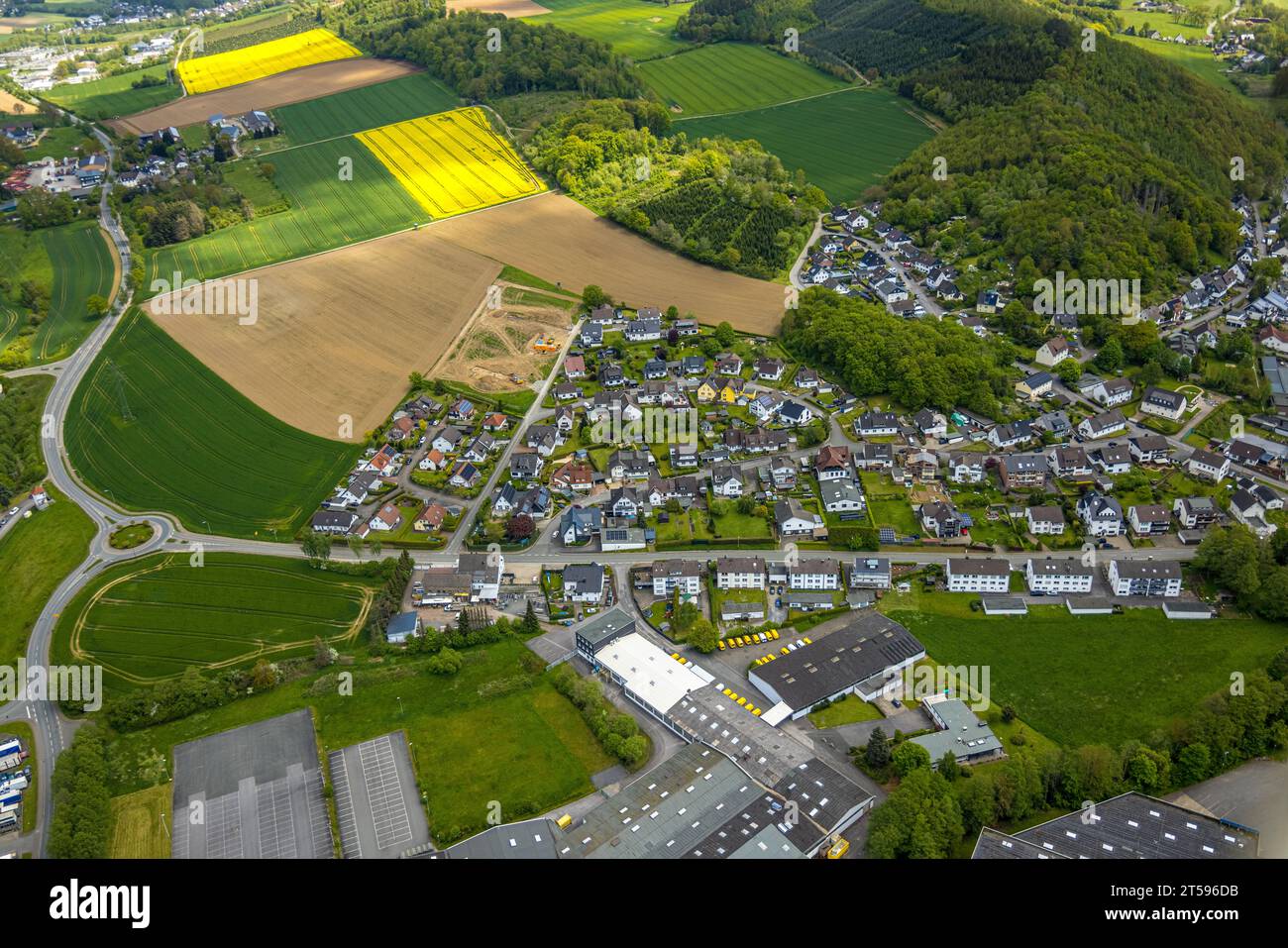 Aerial view, site view, construction site Unterm Knapp, Sundern ...
