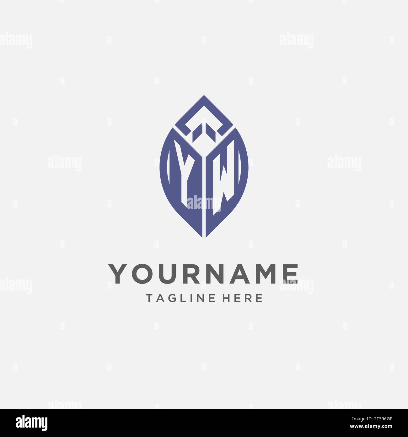 YW logo with leaf shape, clean and modern monogram initial logo design ...