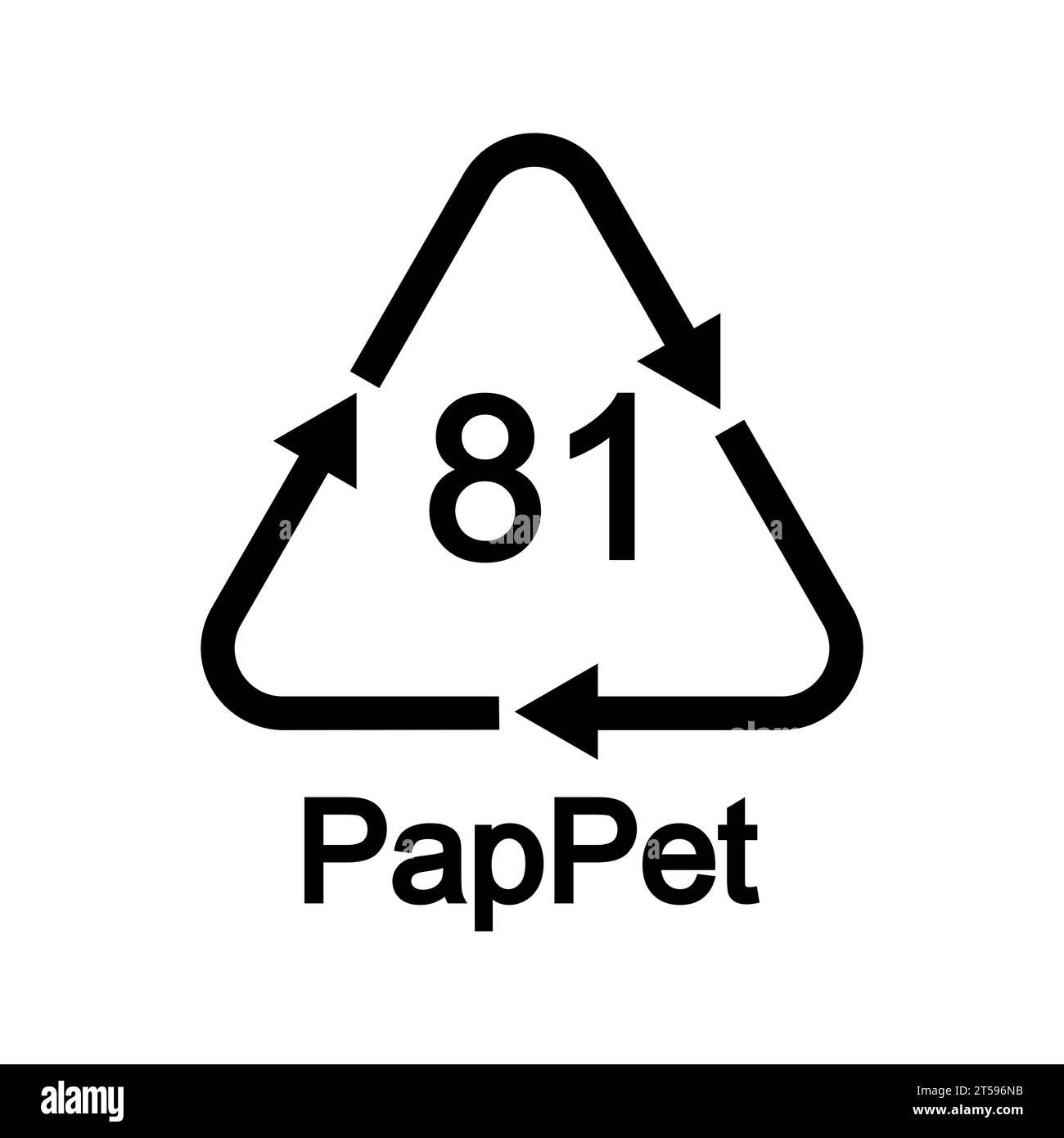 Peper plus plastic recycling icon in triangular shape with arrows. 81 ...