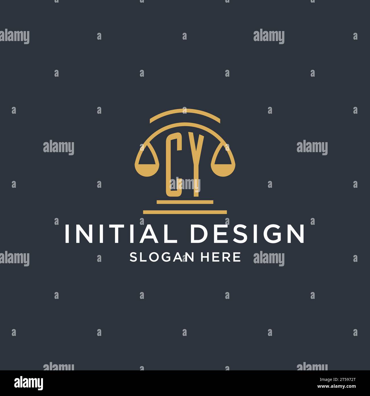 CY initial with scale of justice logo design template, luxury law and ...