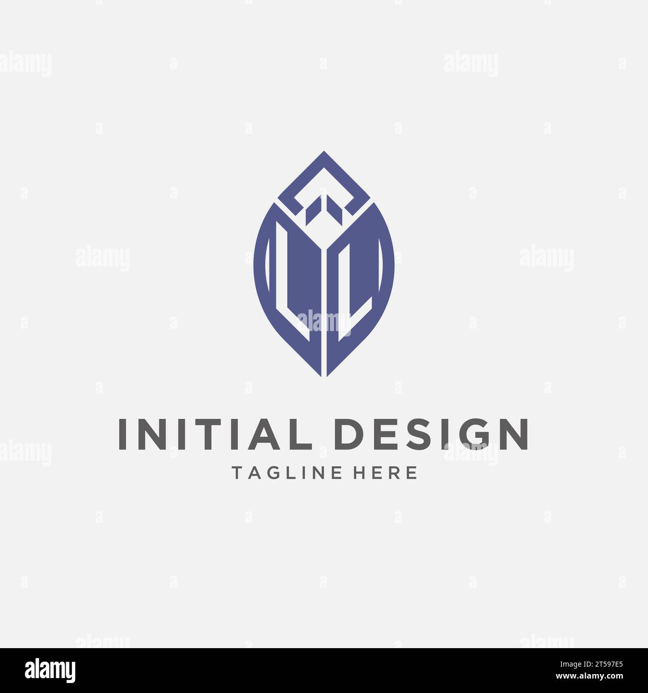 LL logo with leaf shape, clean and modern monogram initial logo design ...