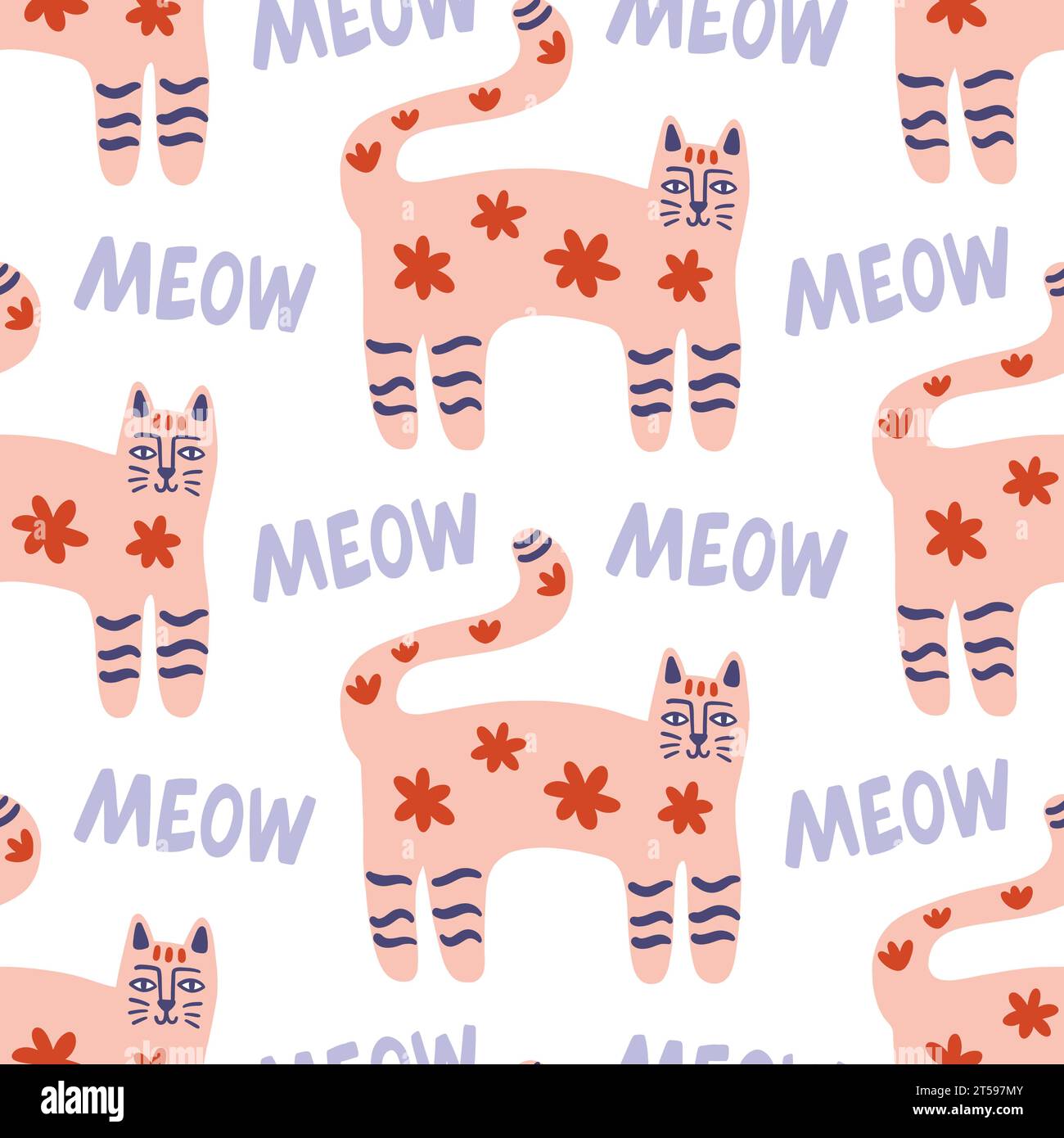 Vintage cats pattern hi-res stock photography and images - Alamy