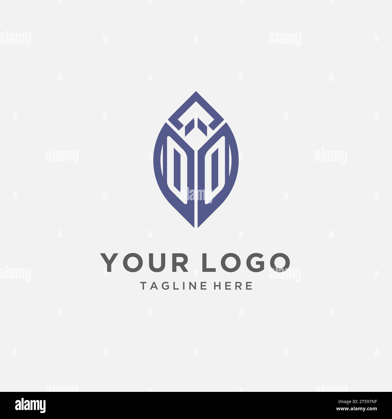 OO logo with leaf shape, clean and modern monogram initial logo design ...