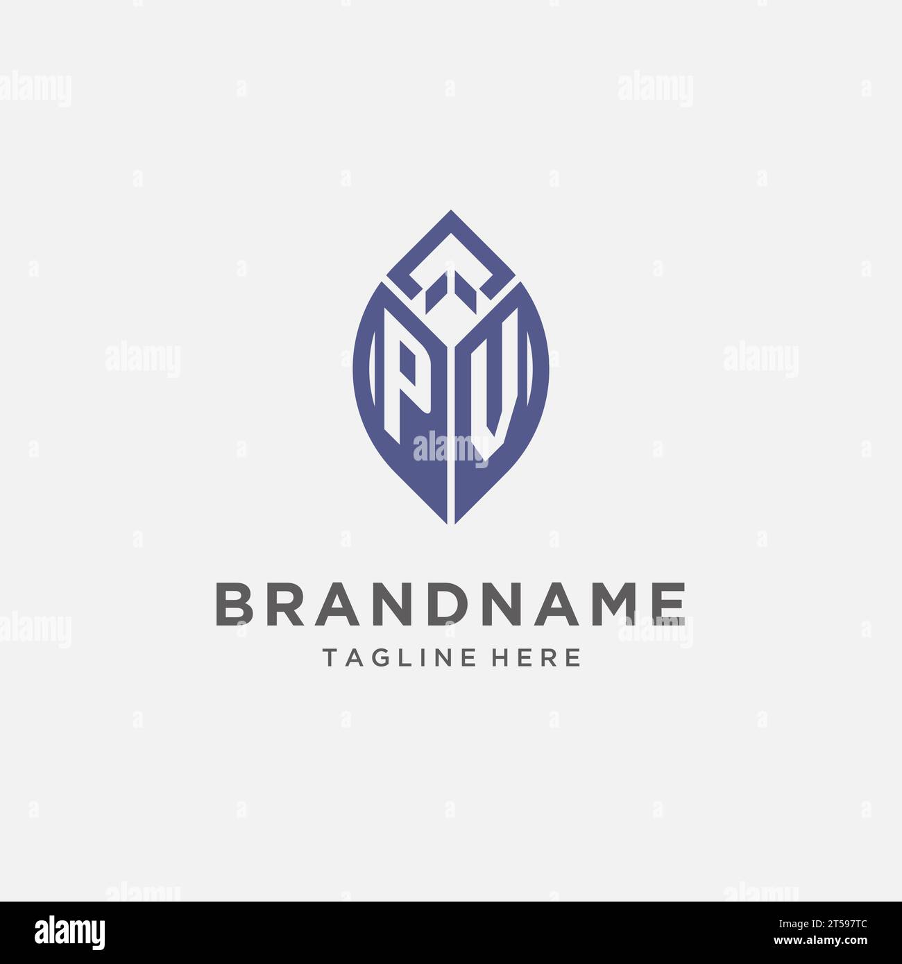 PV logo with leaf shape, clean and modern monogram initial logo design ...