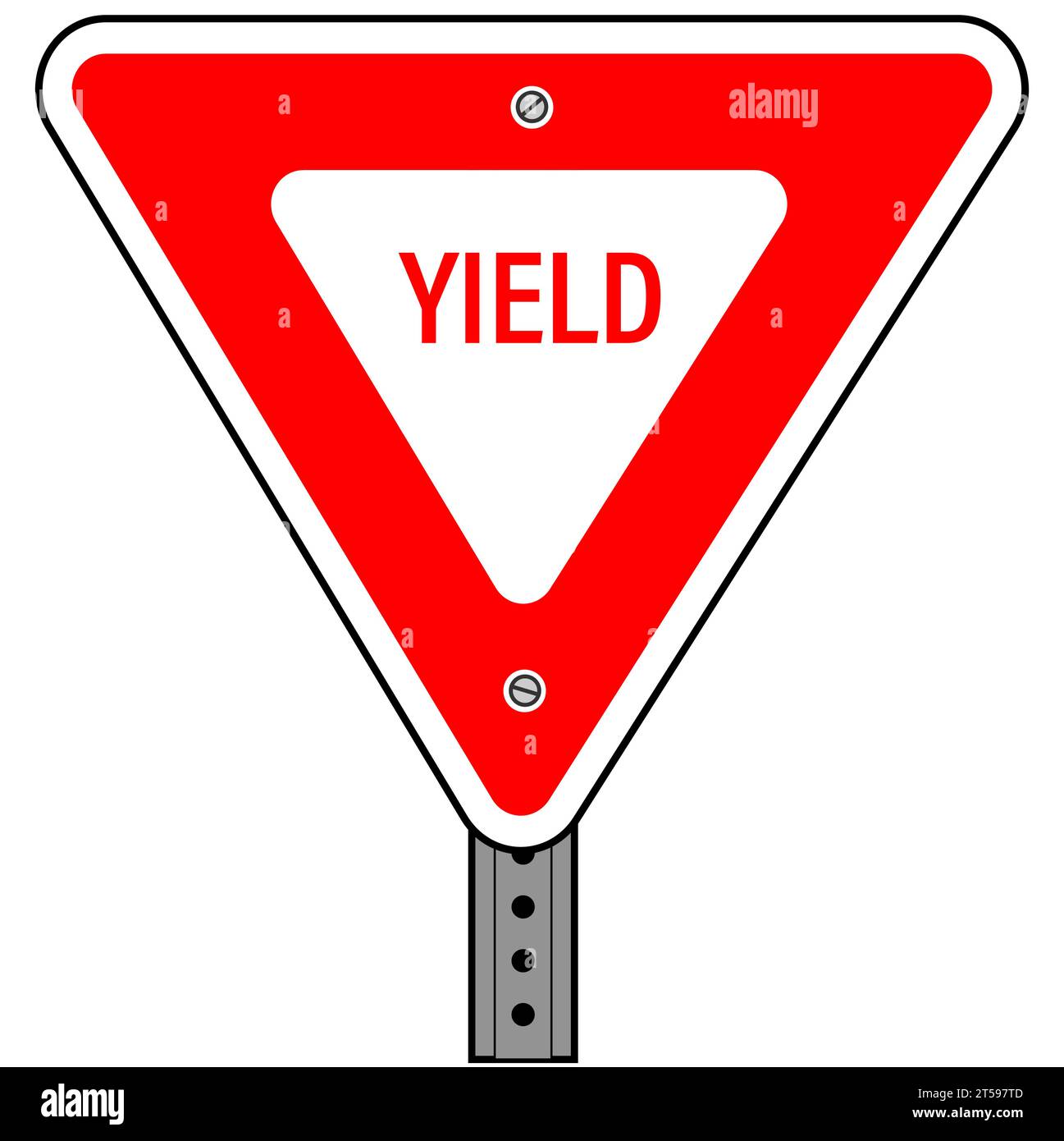 A vector illustration of a street corner Yield Sign Stock Vector Image ...