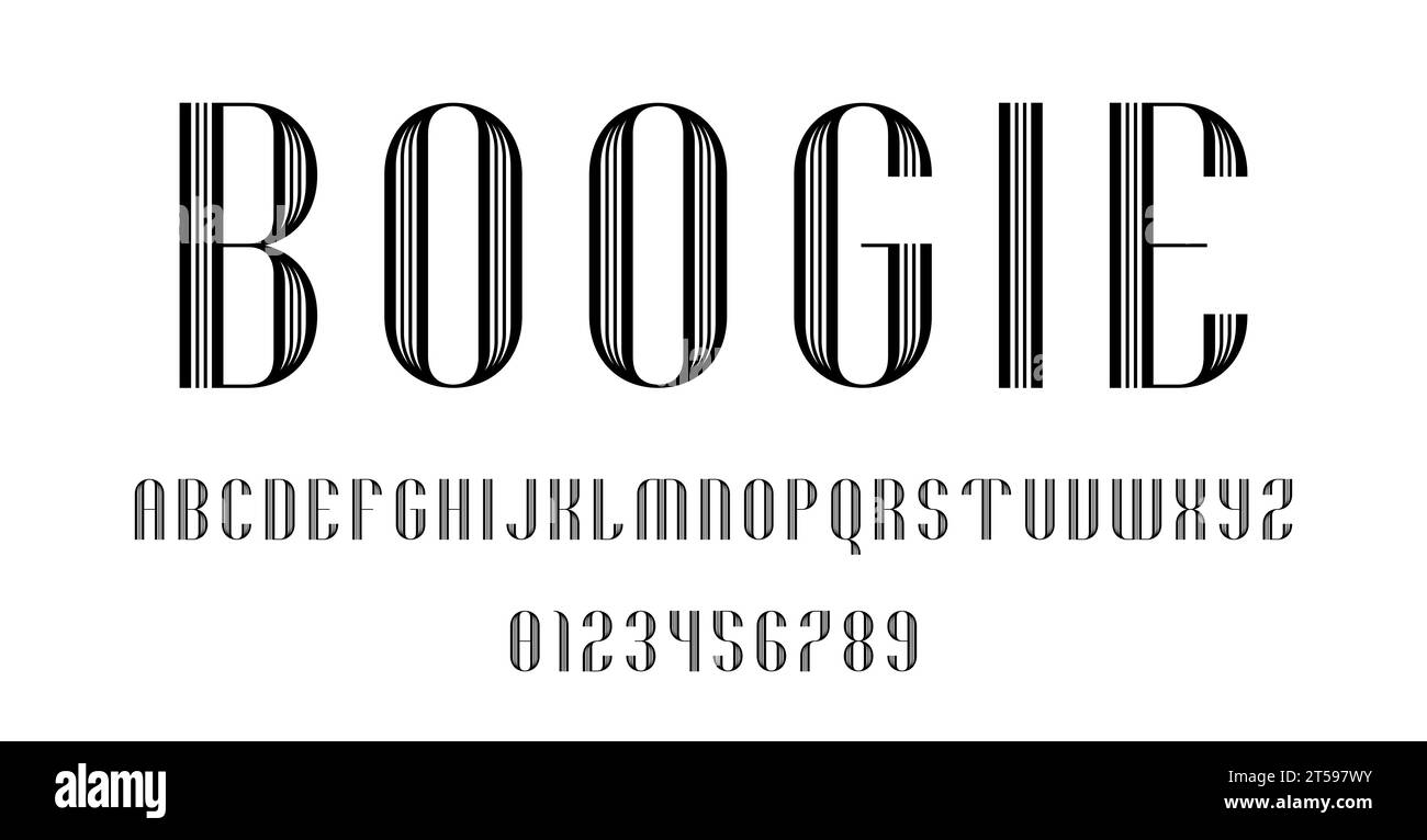 Set of alphabets font letters and numbers modern abstract design with ...