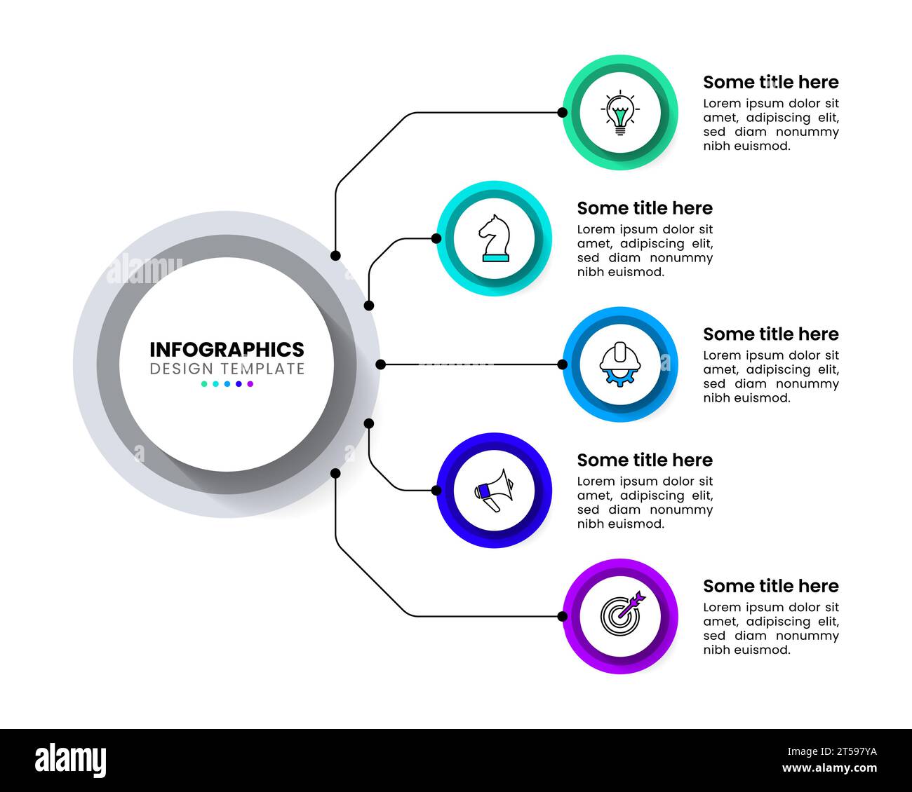 Circular diagram 5 steps hi-res stock photography and images - Alamy