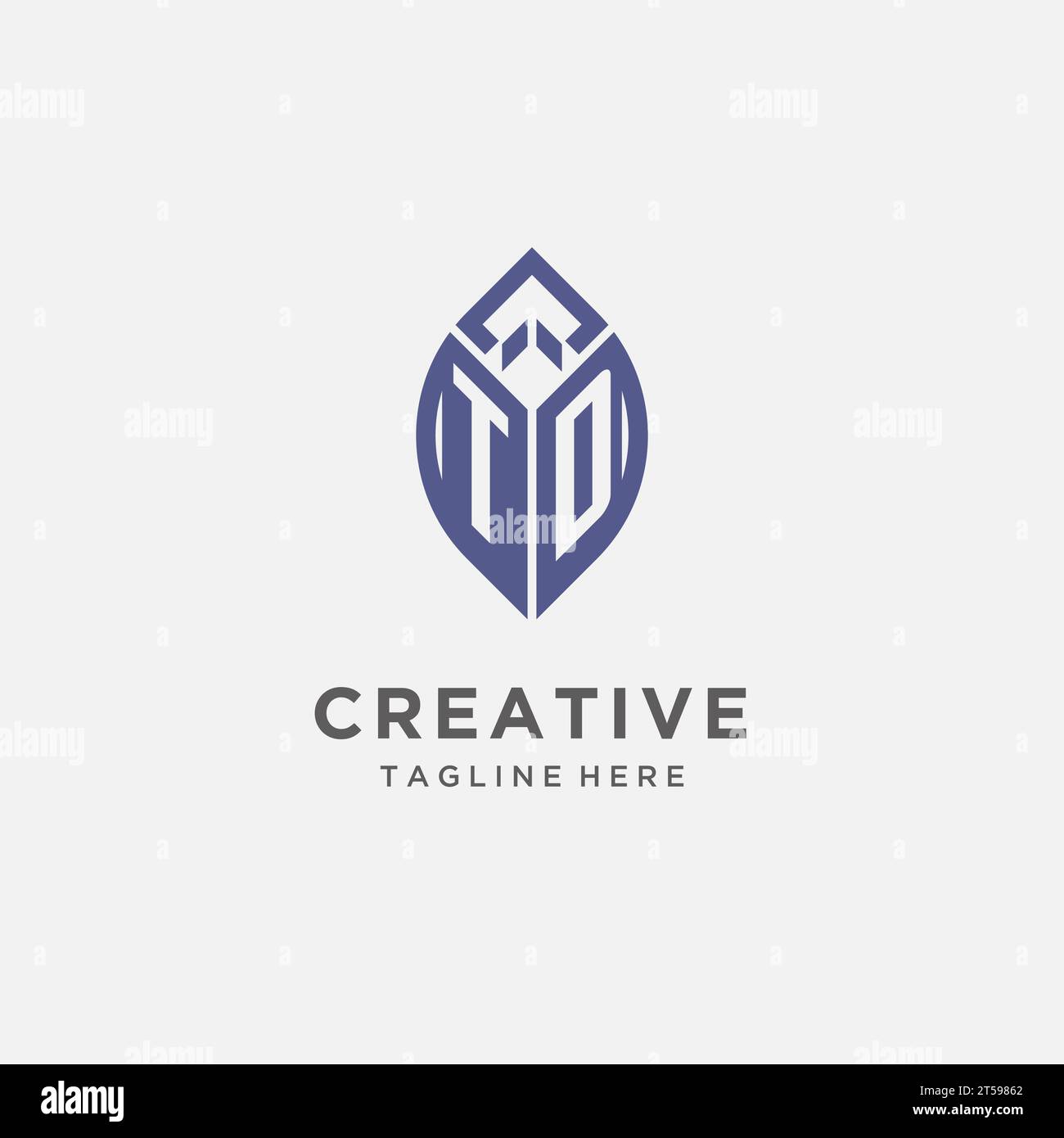 TD logo with leaf shape, clean and modern monogram initial logo design ...