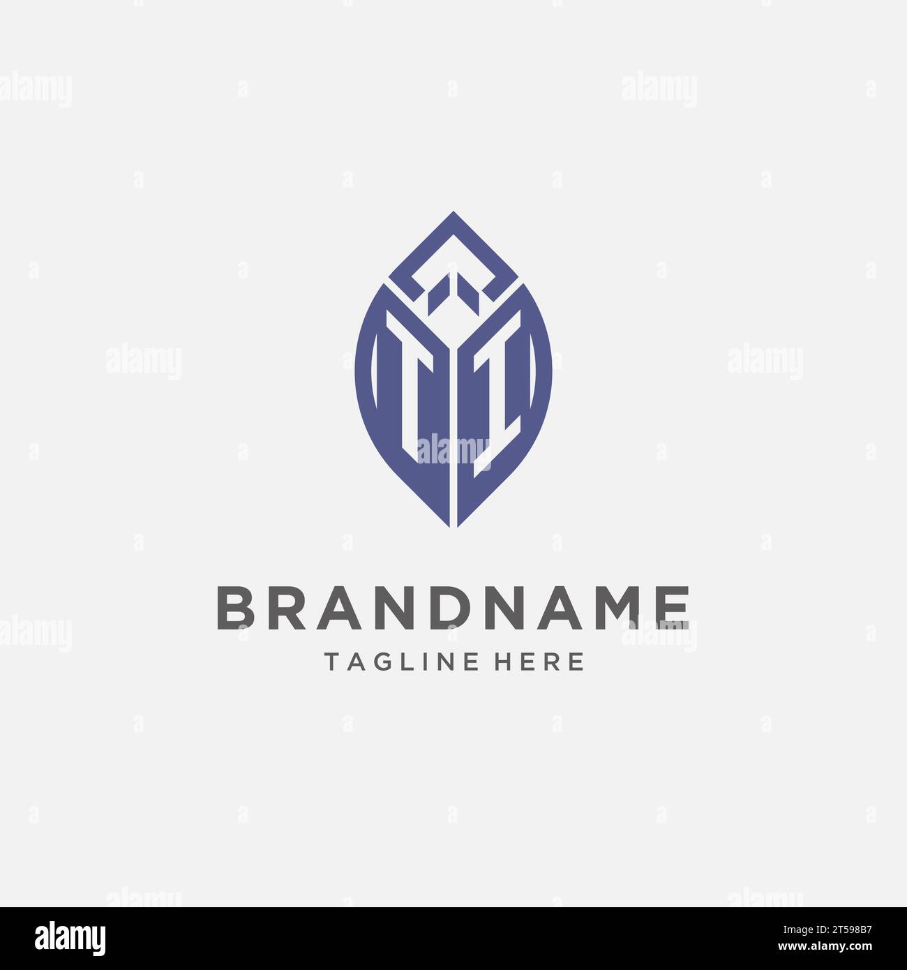 TI logo with leaf shape, clean and modern monogram initial logo design vector graphic Stock ...