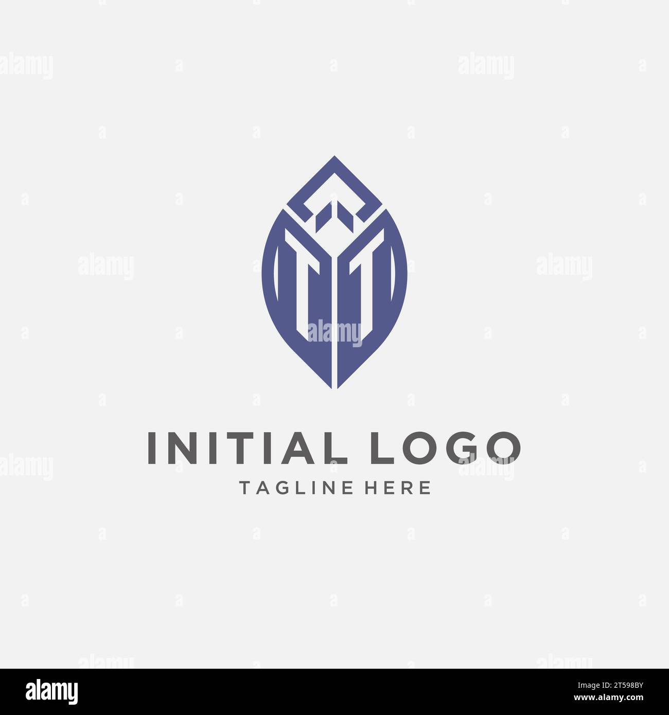 TT logo with leaf shape, clean and modern monogram initial logo design ...