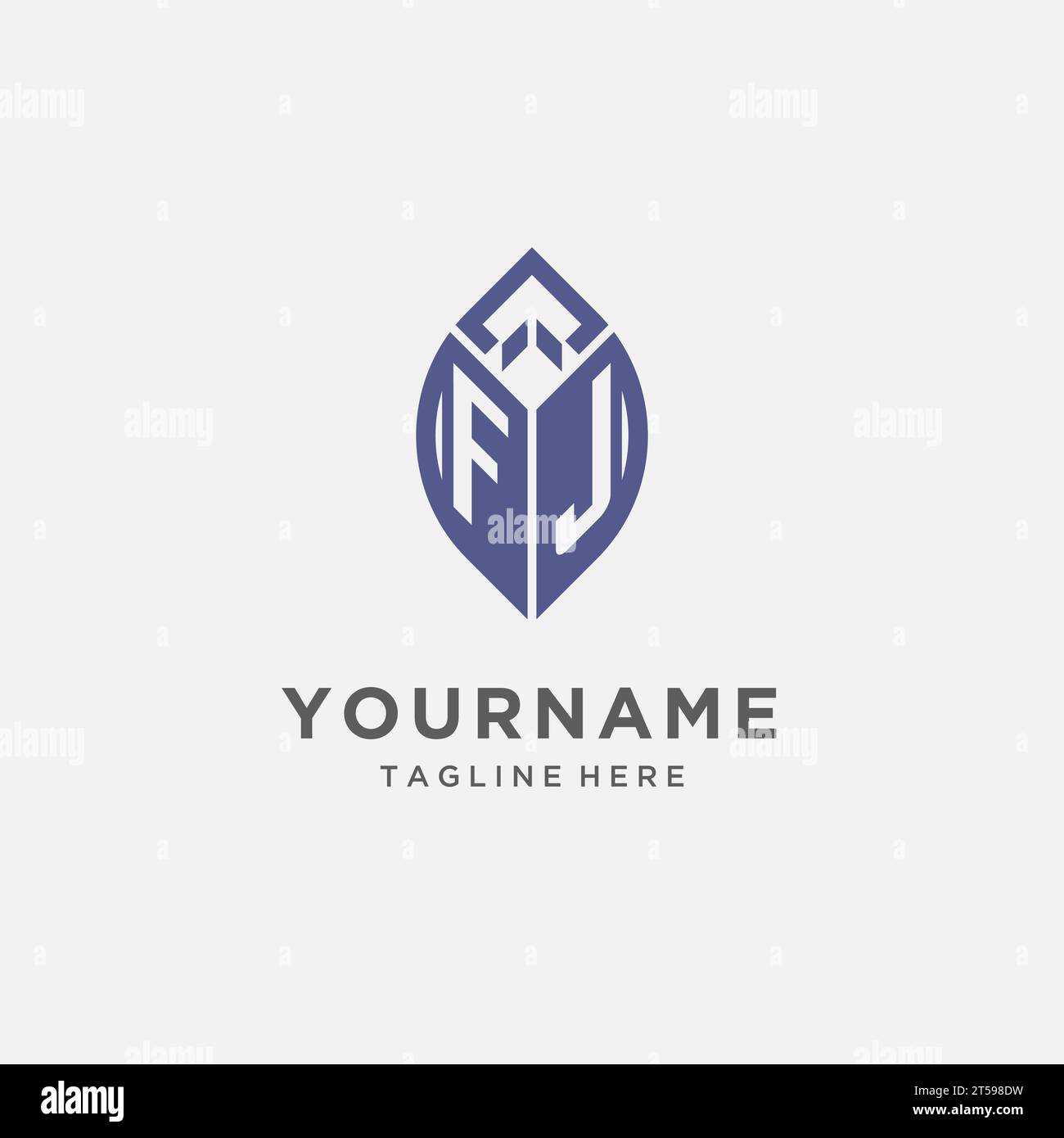 FJ logo with leaf shape, clean and modern monogram initial logo design vector graphic Stock ...