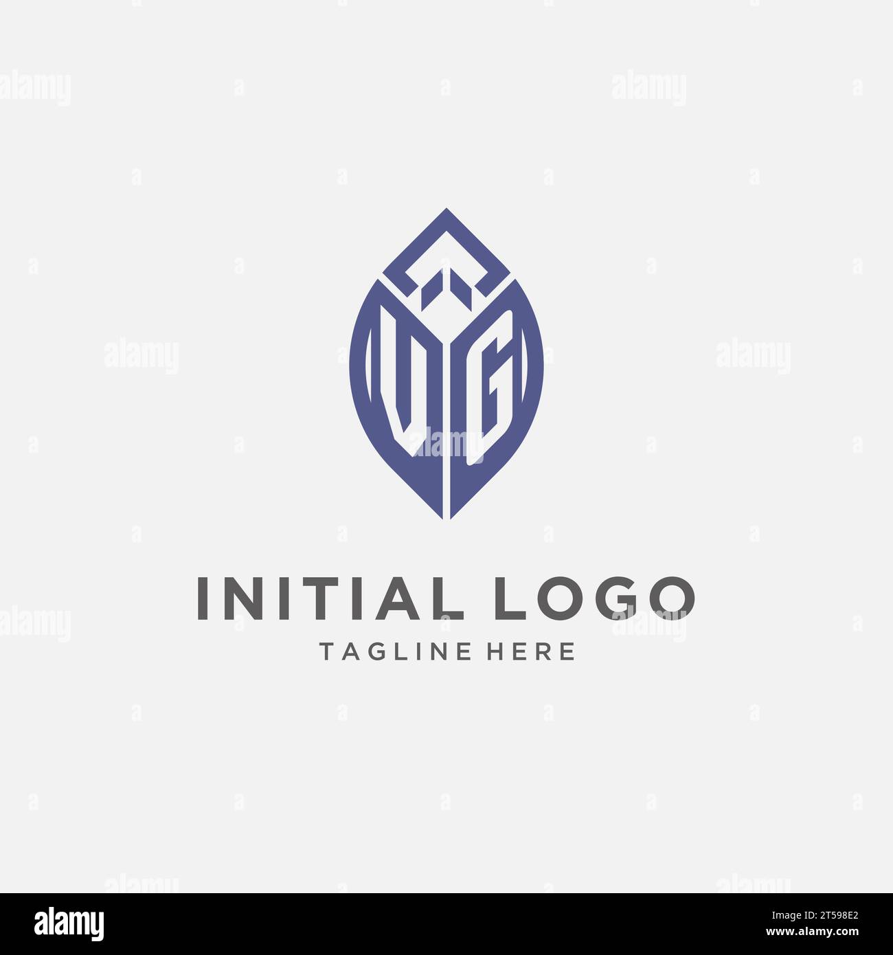 VG logo with leaf shape, clean and modern monogram initial logo design ...
