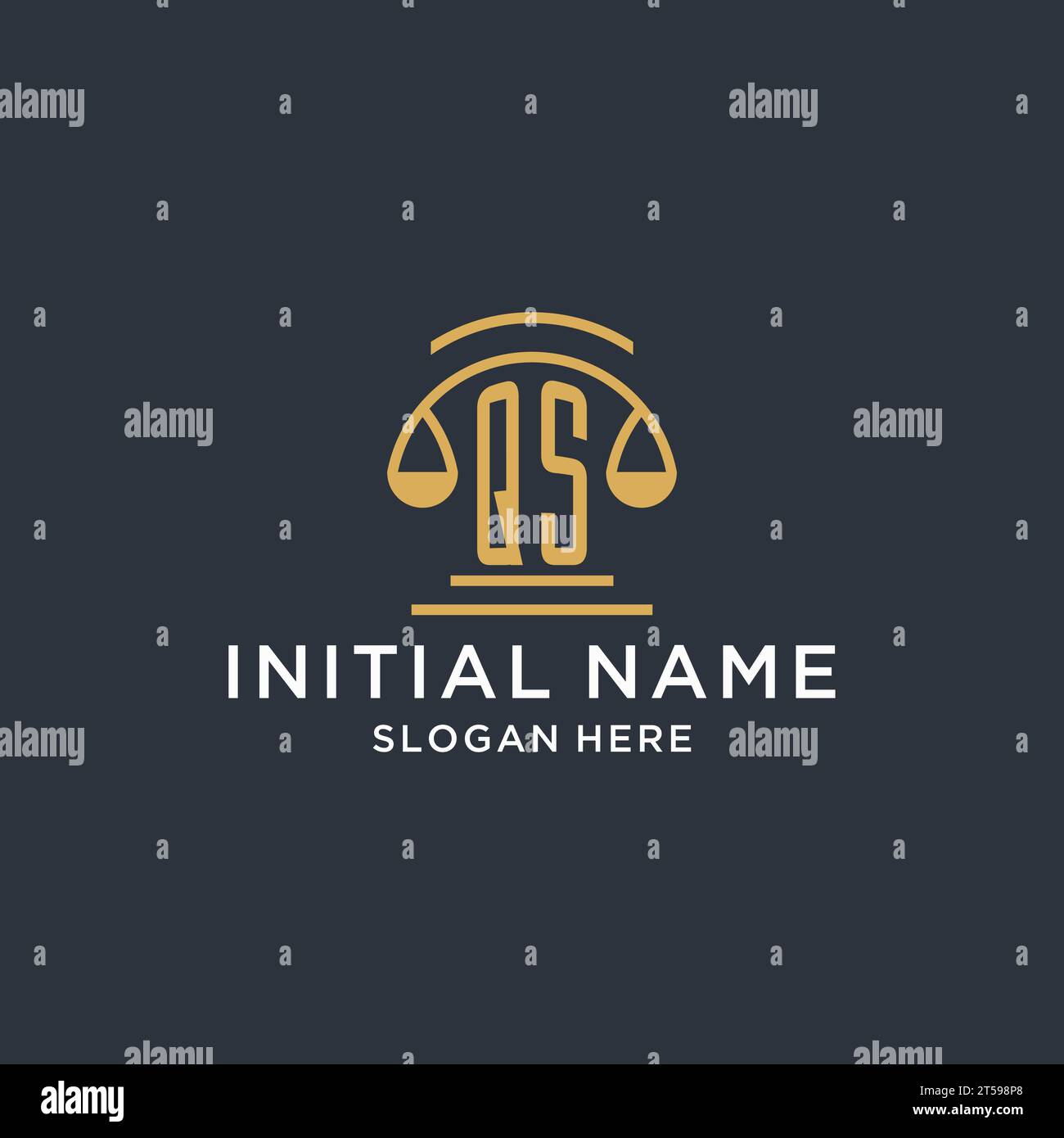 QS initial with scale of justice logo design template, luxury law and ...