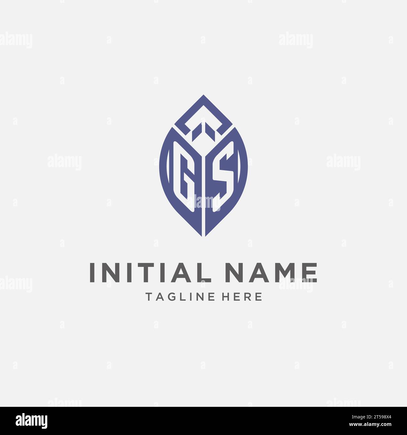 GS logo with leaf shape, clean and modern monogram initial logo design ...