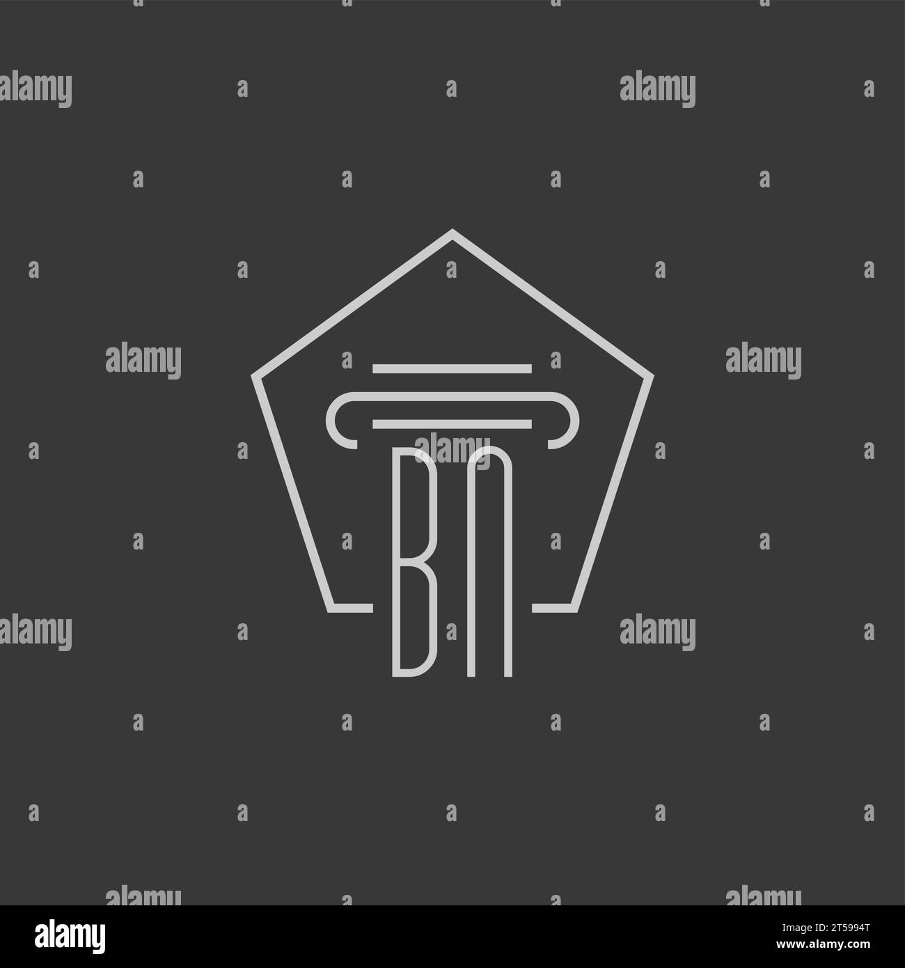 initial monogram BN with monoline pillar logo design ideas Stock Vector ...