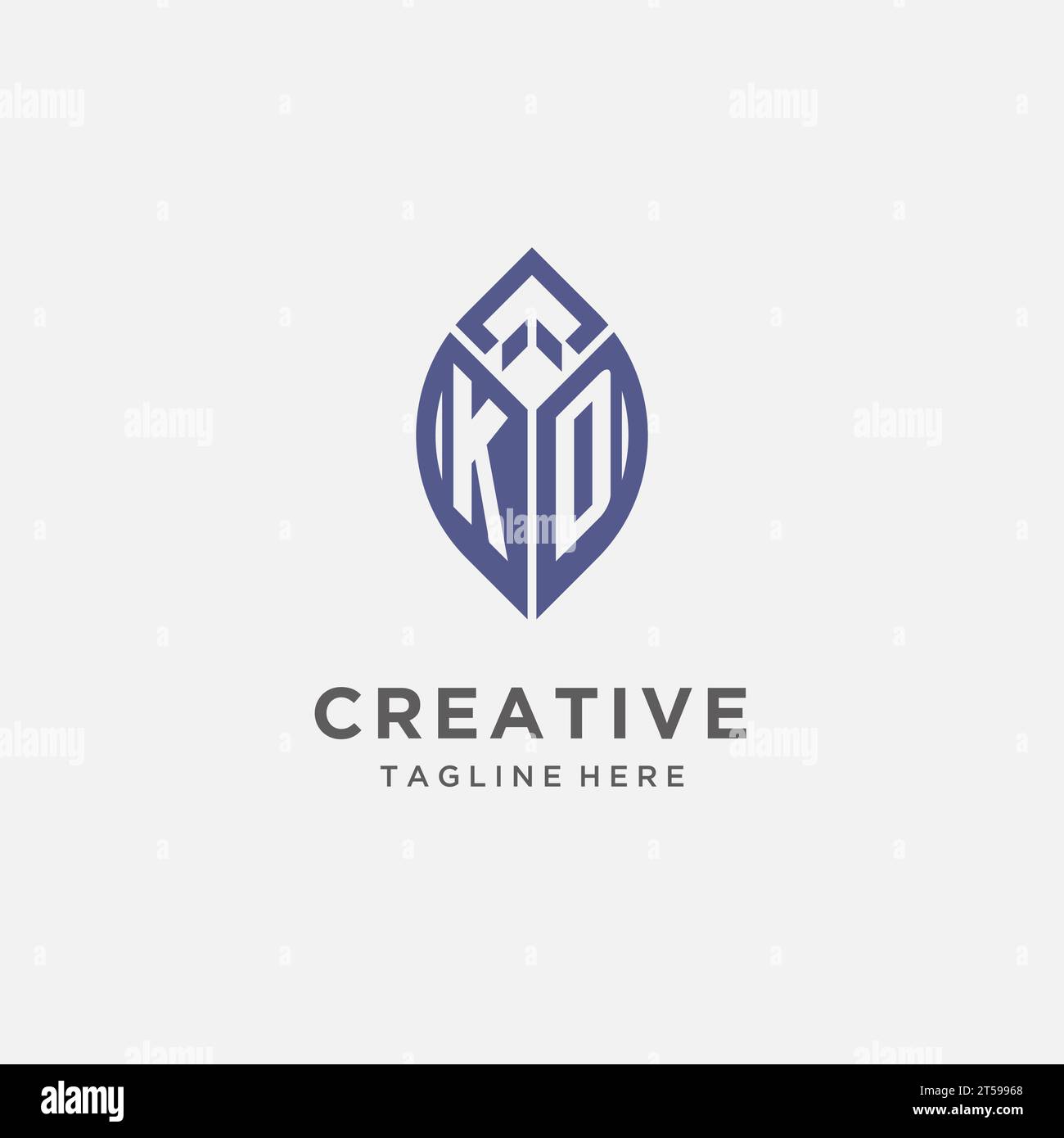 KD logo with leaf shape, clean and modern monogram initial logo design ...