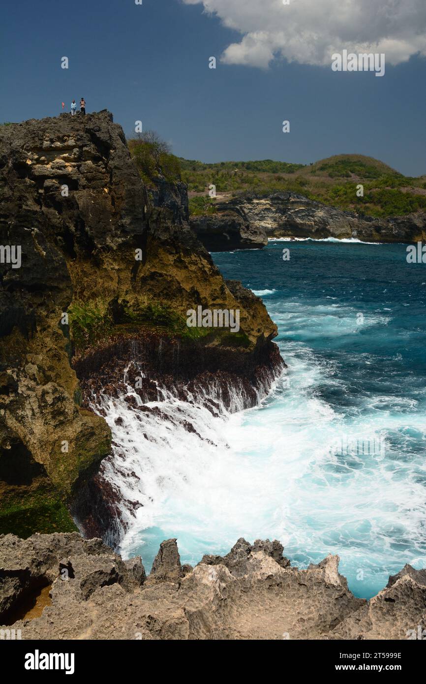 Angel Billabong cliffs. Nusa Penida. Klungkung regency. Bali. Indonesia ...