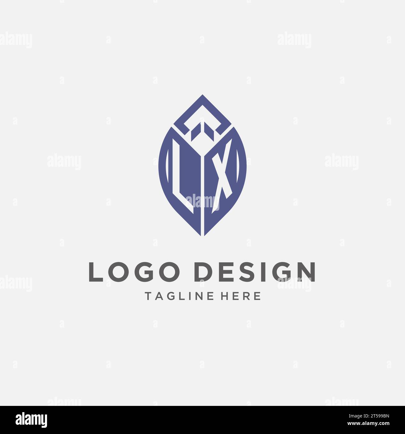 LX logo with leaf shape, clean and modern monogram initial logo design vector graphic Stock ...
